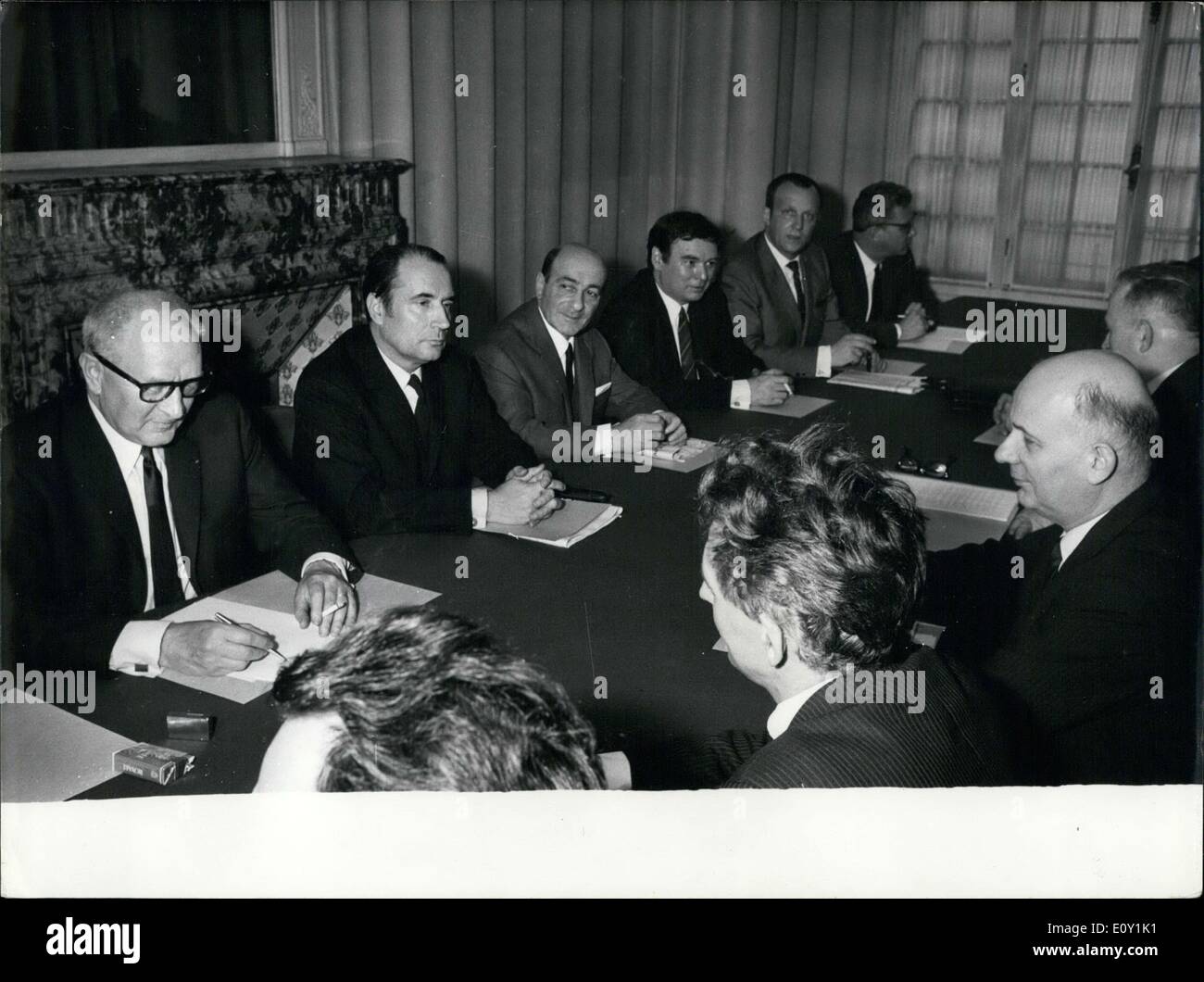 May 28, 1968 - Pictured from left to right: Guy Mollet, Francois ...