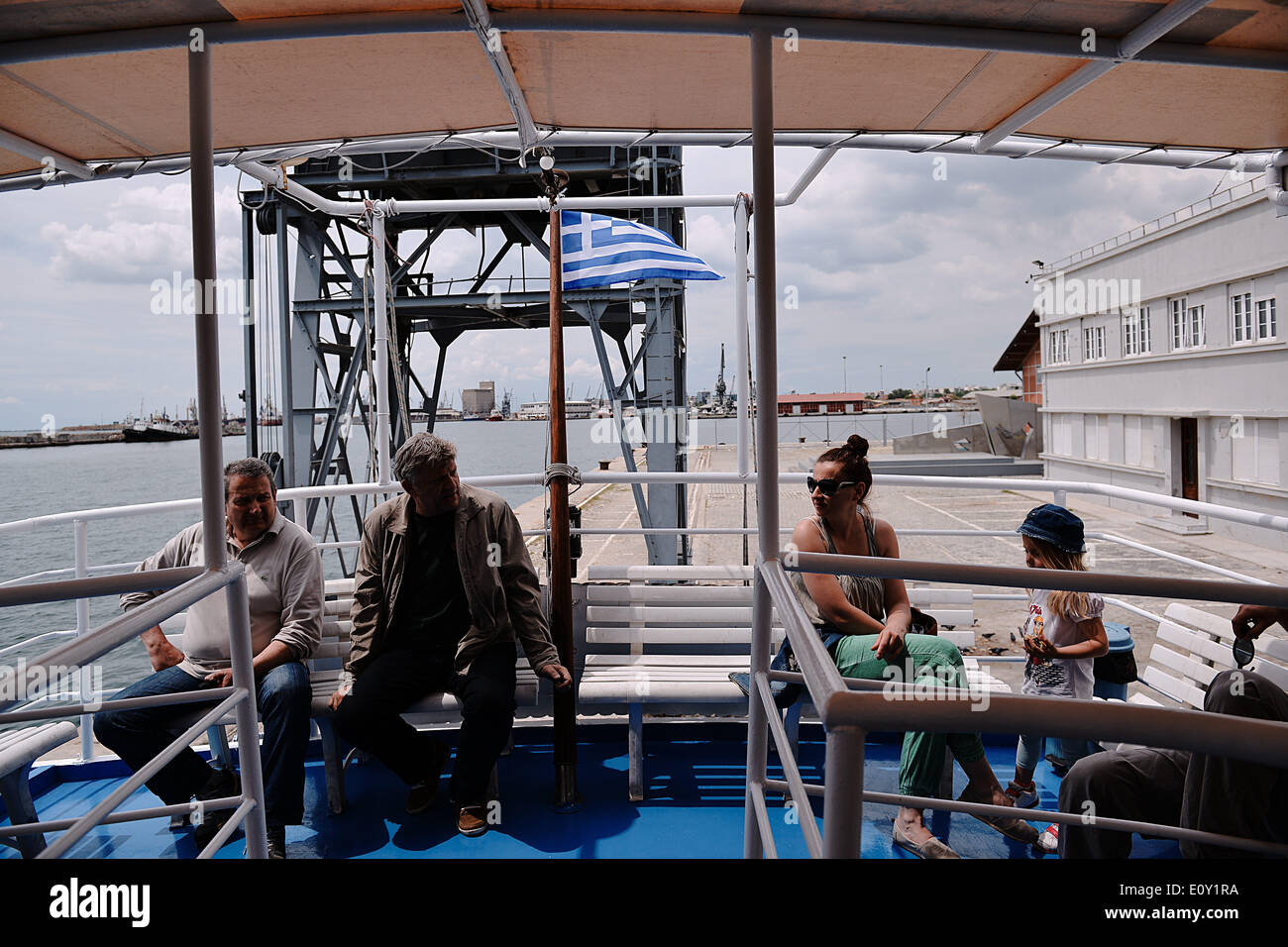 Thessaloniki, Greece. 20th May, 2014. The boat Konstantis marks the ...