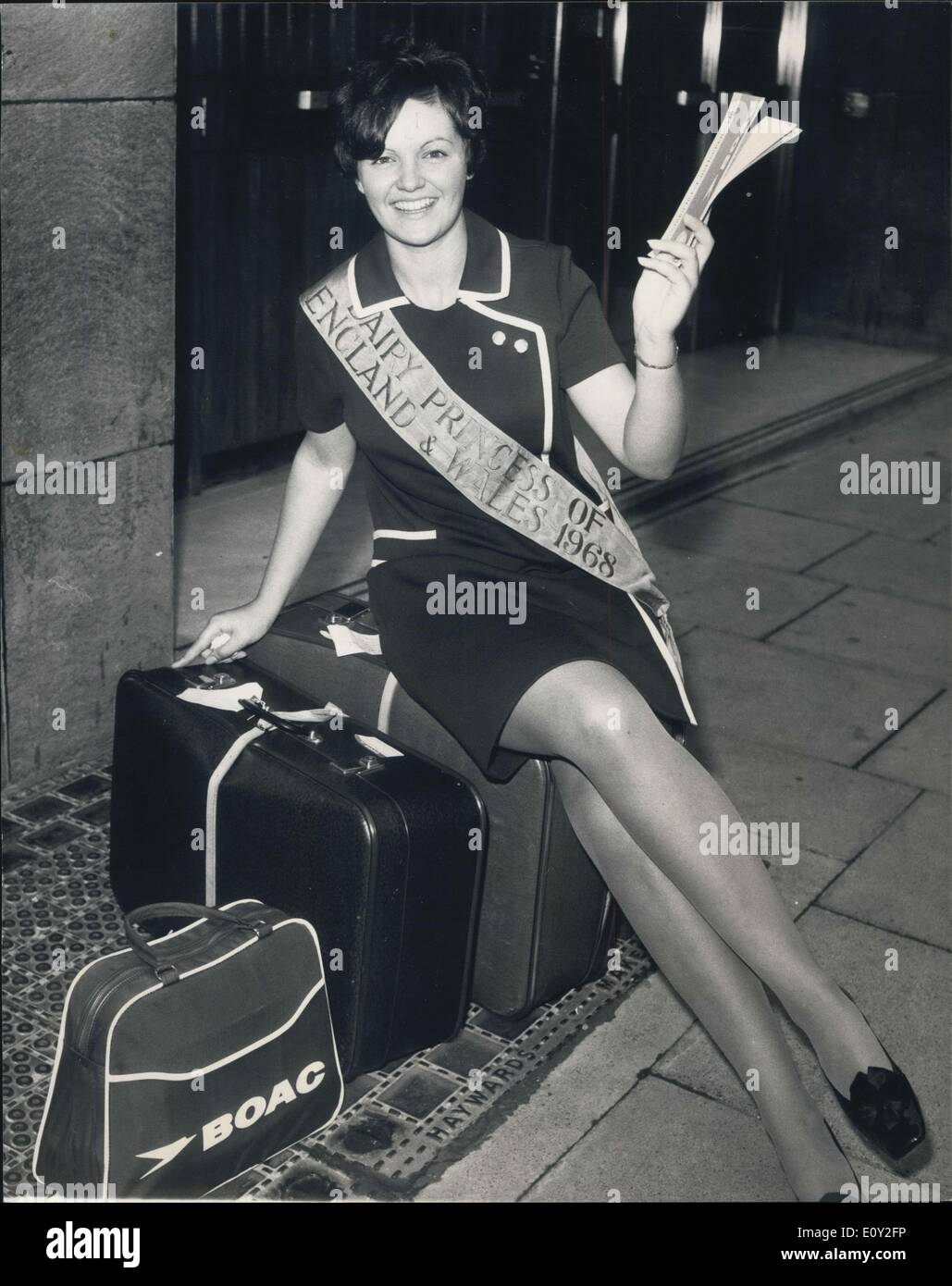 Aug. 28, 1968 - Dairy Princess of England and Wales to meet the Premier ...