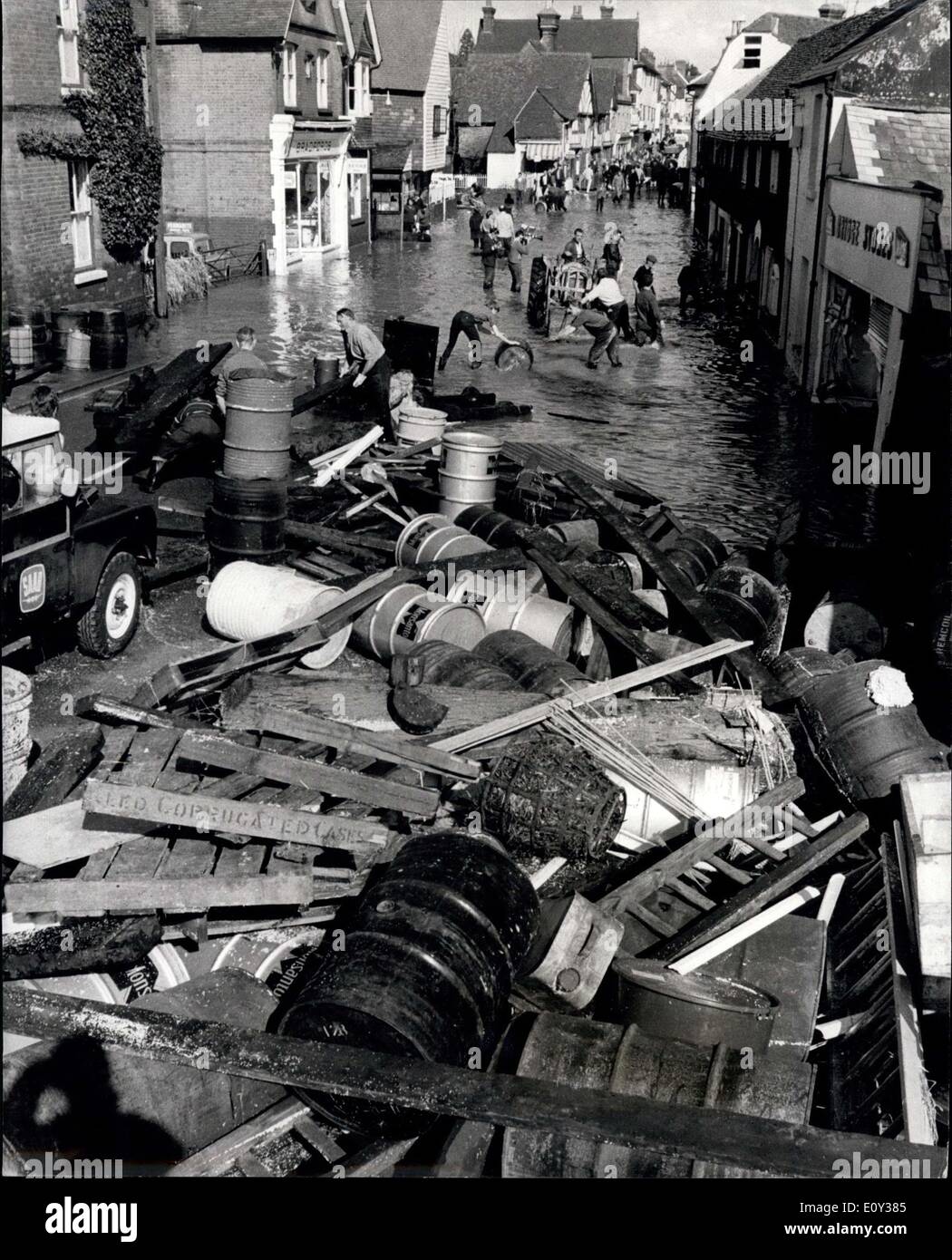 Sep. 17, 1968 - Heavy rains cause flood Havoc; Photo Shows The torrent ...