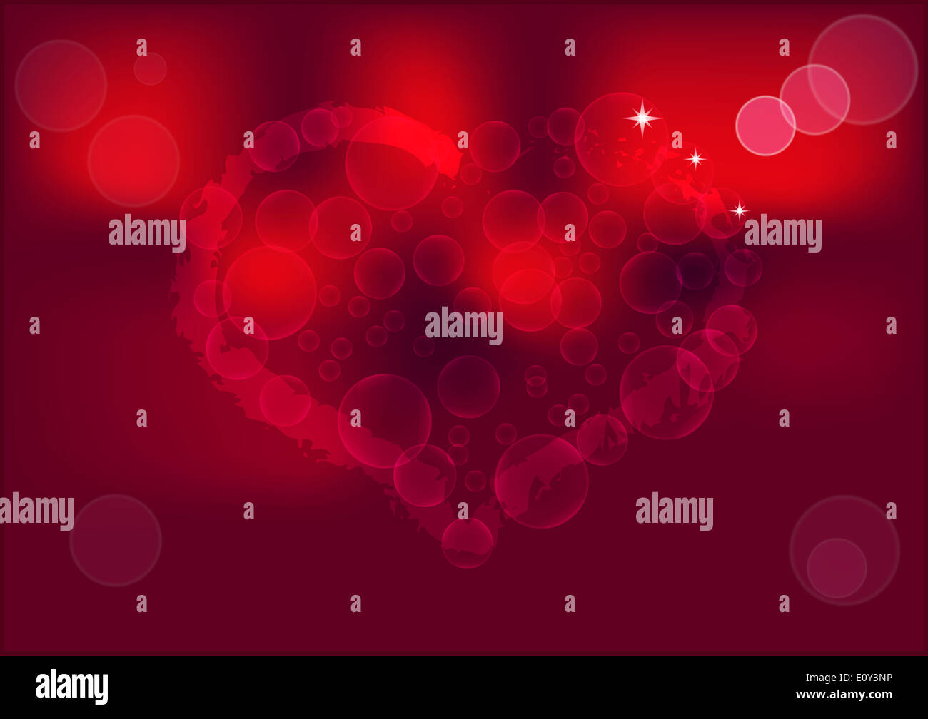 Heart consists from sparkling bubbles on red Stock Photo - Alamy