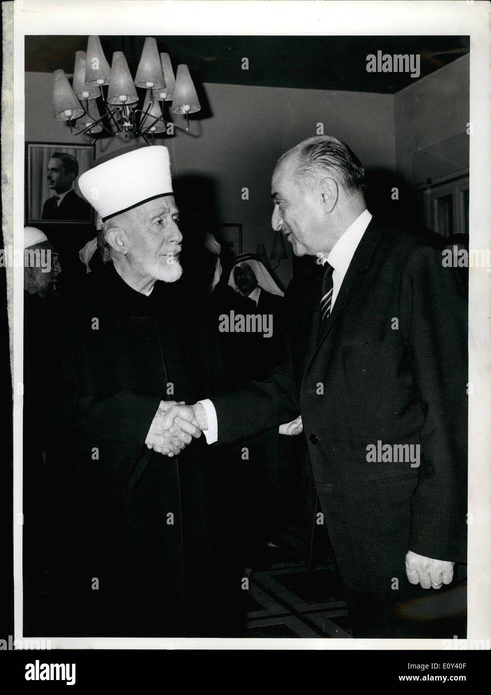 Oct. 10, 1968 - Haj Ammen Hussein Talking to the Jordan Premier Bahjat ...