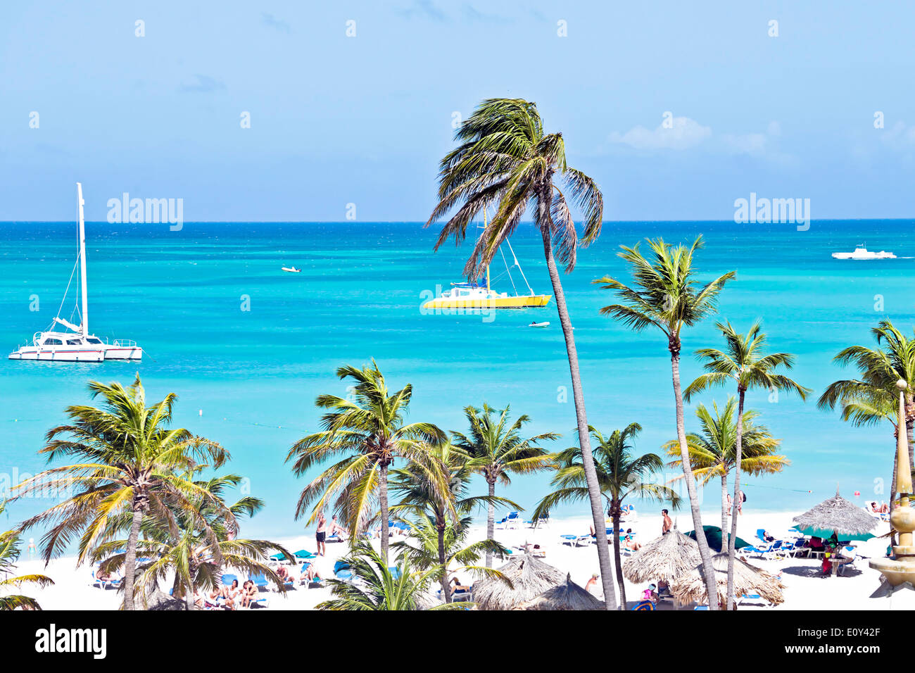 Sailing in the blue caribic sea Stock Photo - Alamy