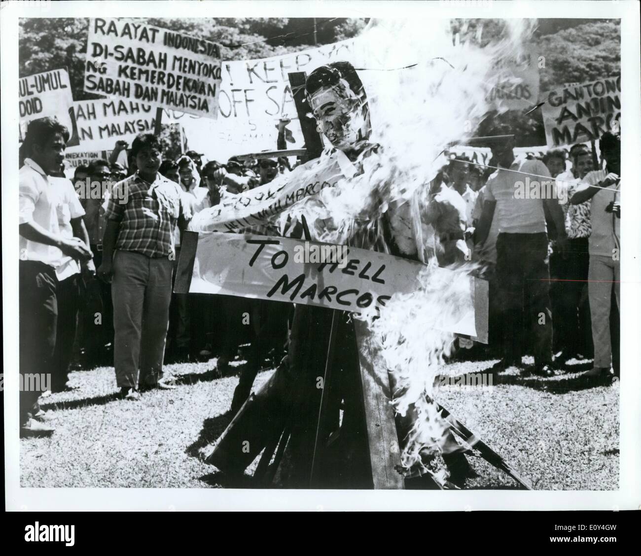 Oct. 10, 1968 - Malaysia: An anti-Marcos rally held at Kota Kinabalu ...