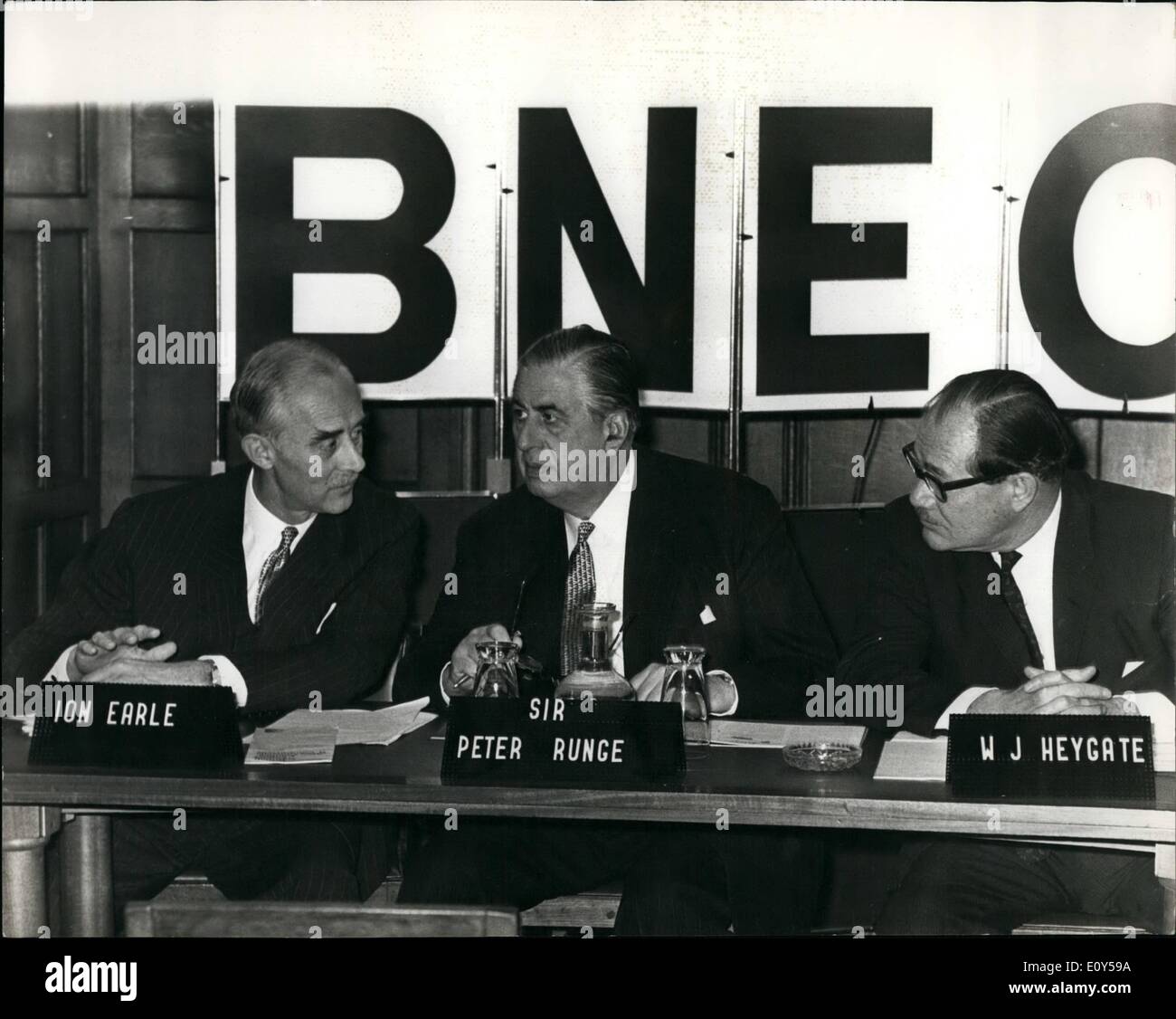 Nov. 11, 1968 - New Chairman of BNEO gives press conference: Sir Peter ...