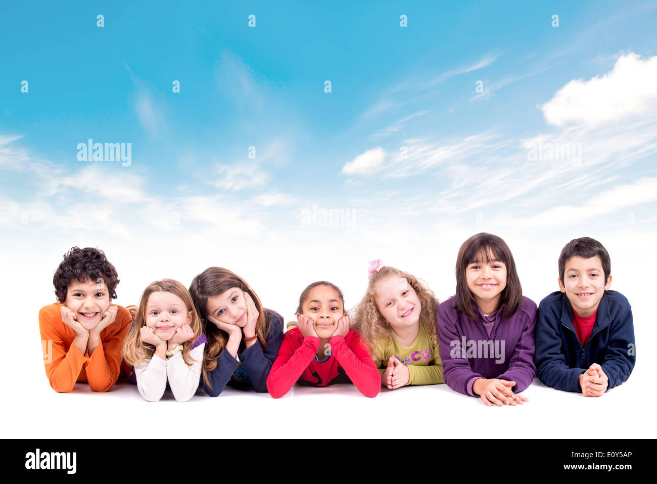 Group of children posing together Stock Photo - Alamy