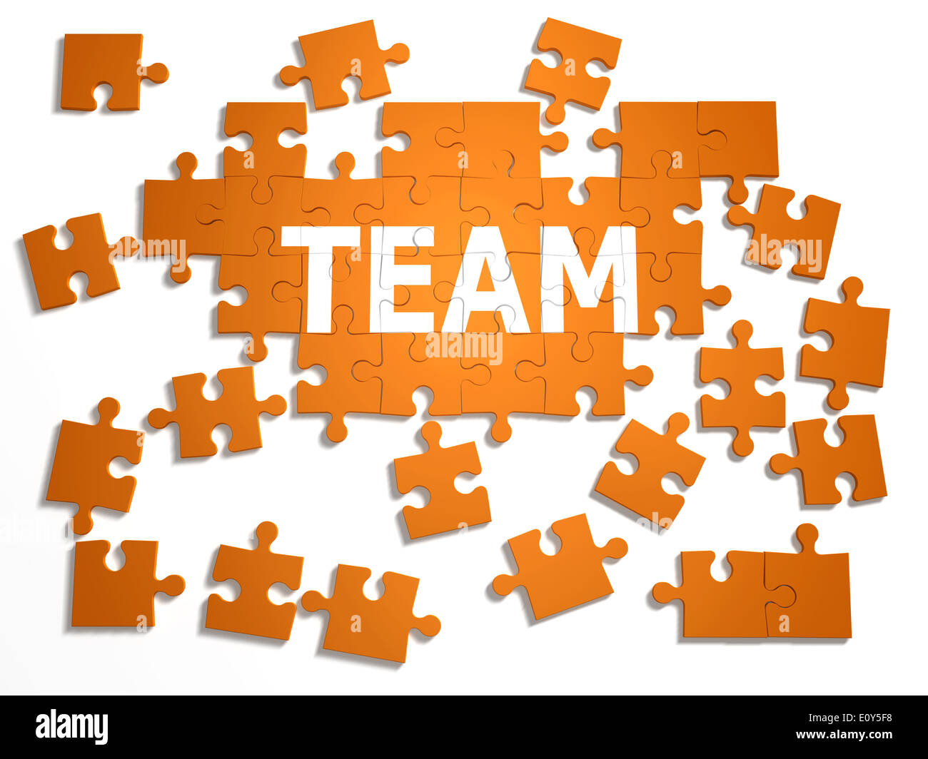 3d render of a jigsaw depicting the word "Team Stock Photo - Alamy