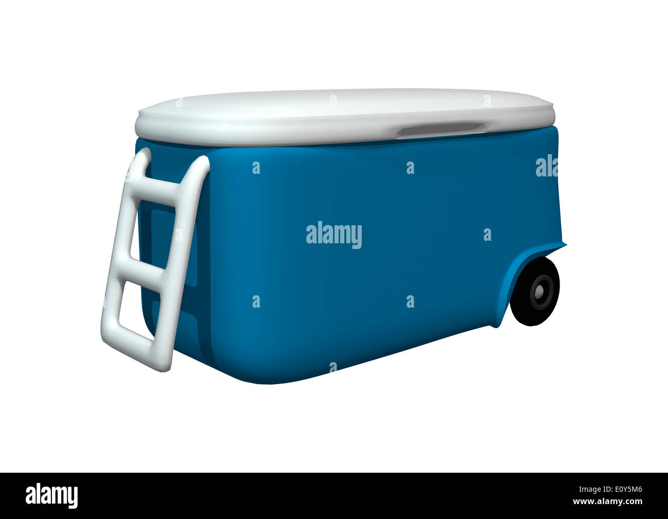 3D digital render of a blue cooler isolated on white background Stock ...
