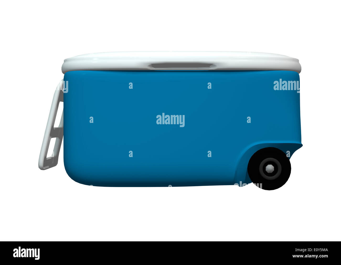 3D digital render of a blue cooler isolated on white background Stock ...