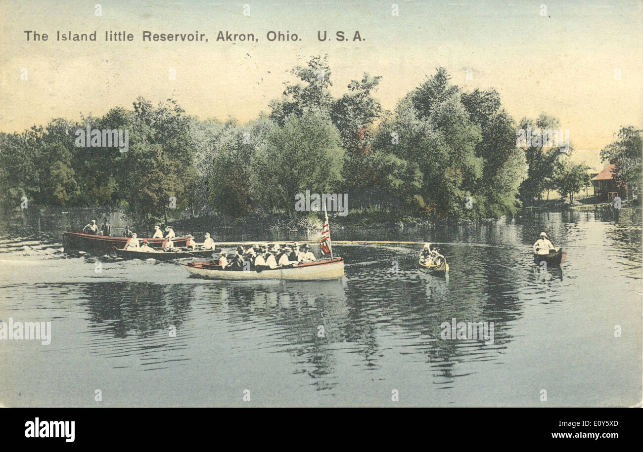 This image from the Bowden postcard collection depicts canoeists on a ...
