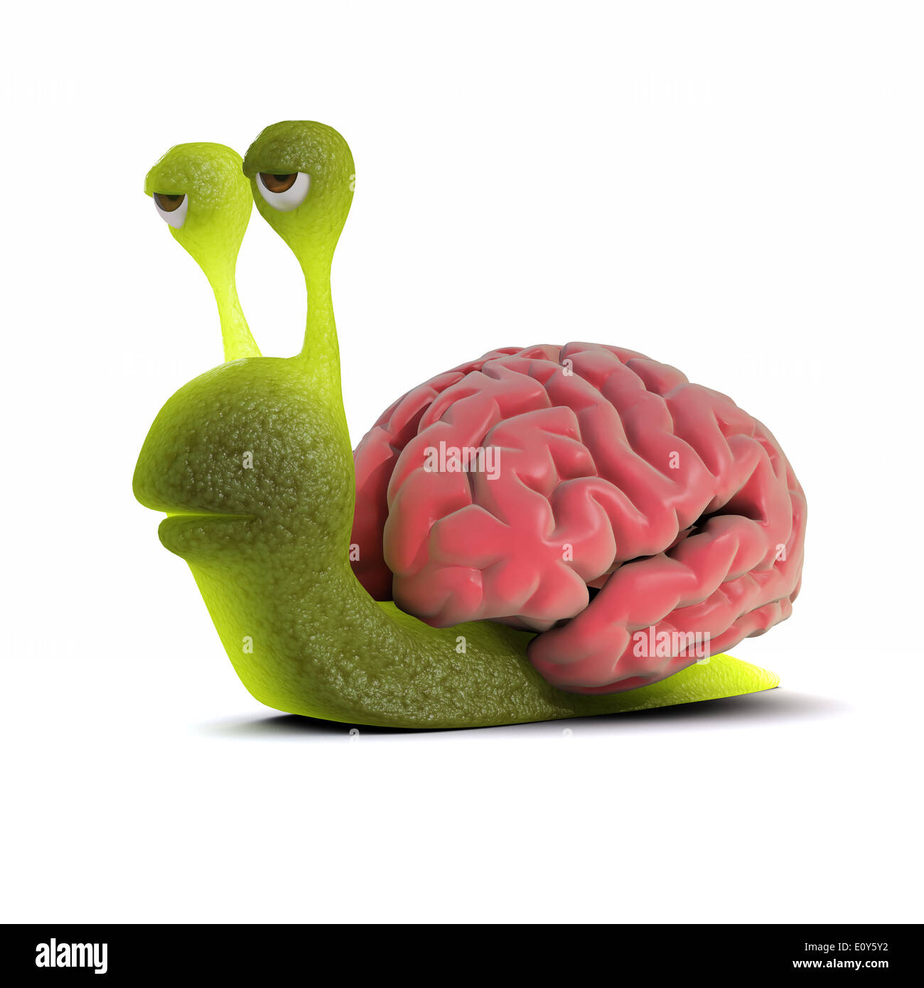 3d render of a snail with a brain instead of a shell Stock Photo - Alamy