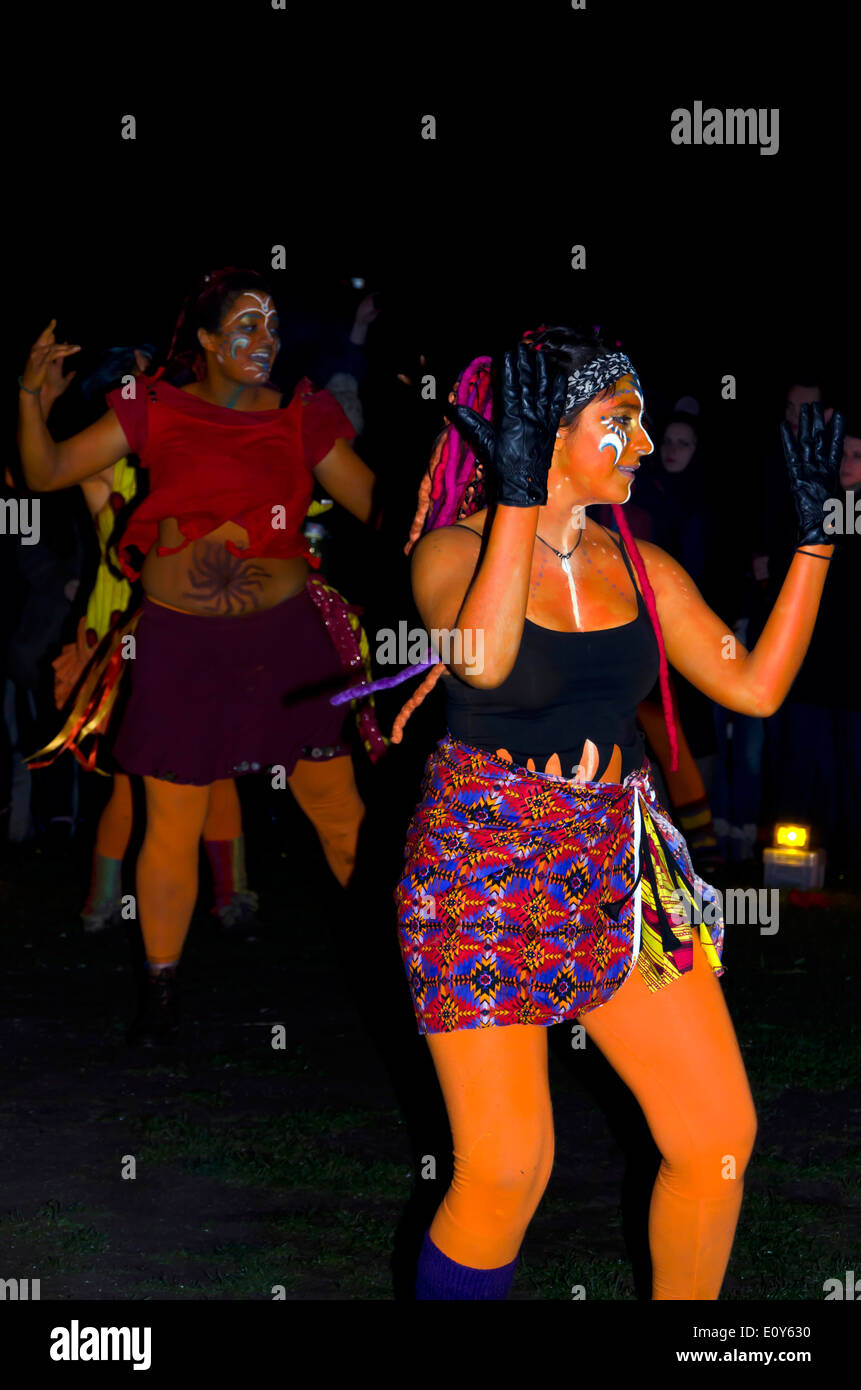 Female dancers at the Beltane Fire Festival on Calton Hill Hill ...