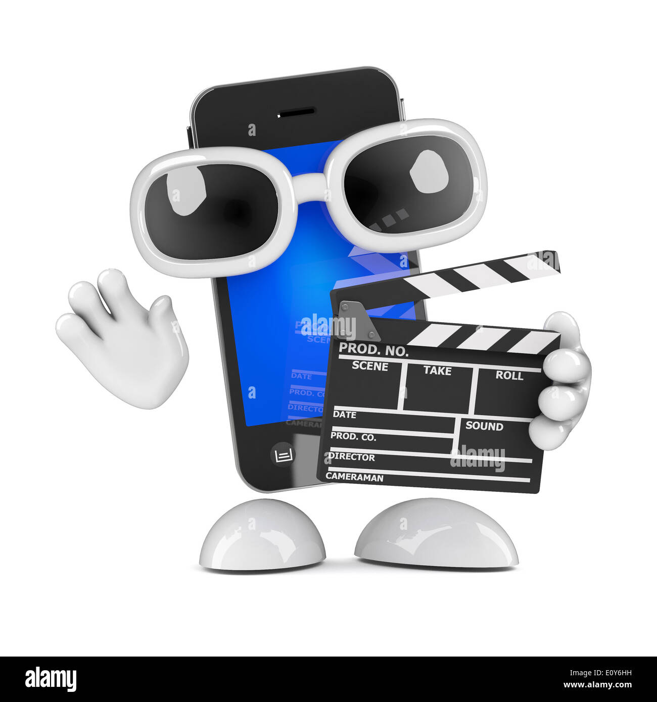 3d smartphone character is working in the movies Stock Photo - Alamy