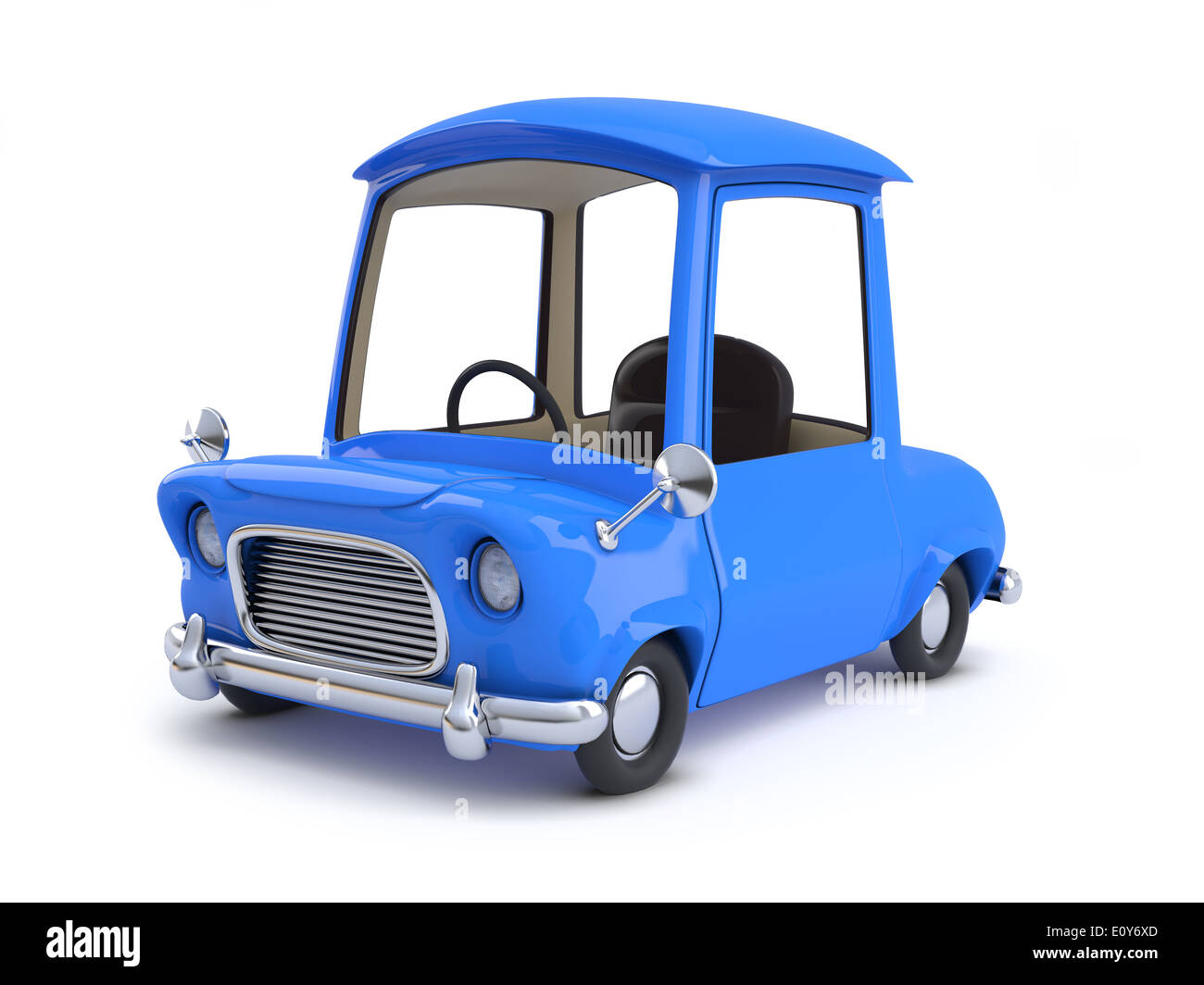 Cartoon blue car in 3d Stock Photo - Alamy
