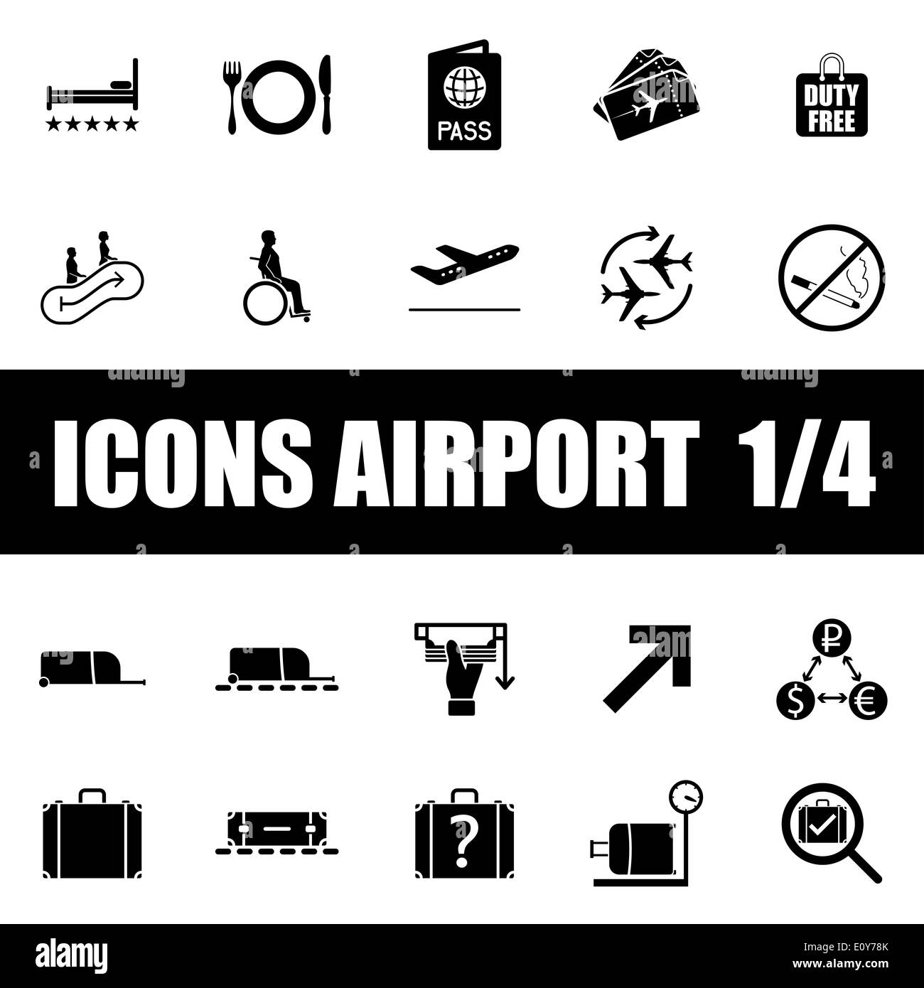 Set of icons airport Stock Photo - Alamy