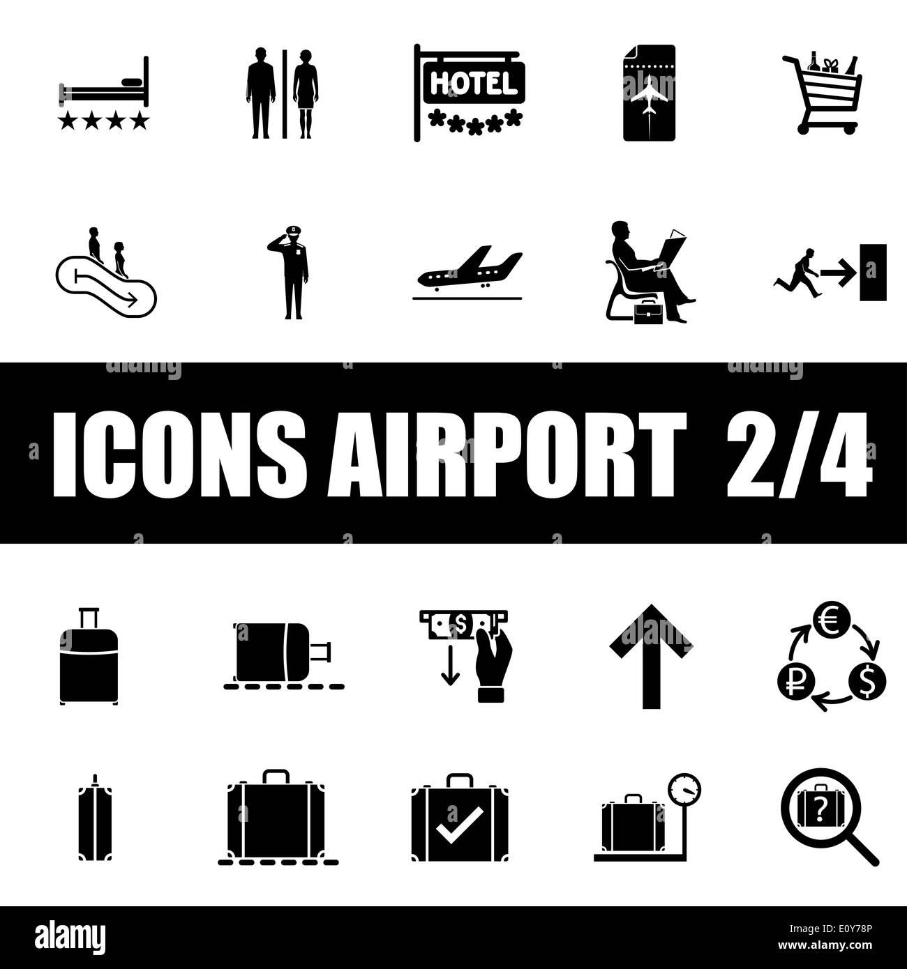 Airport icons Black and White Stock Photos & Images - Alamy