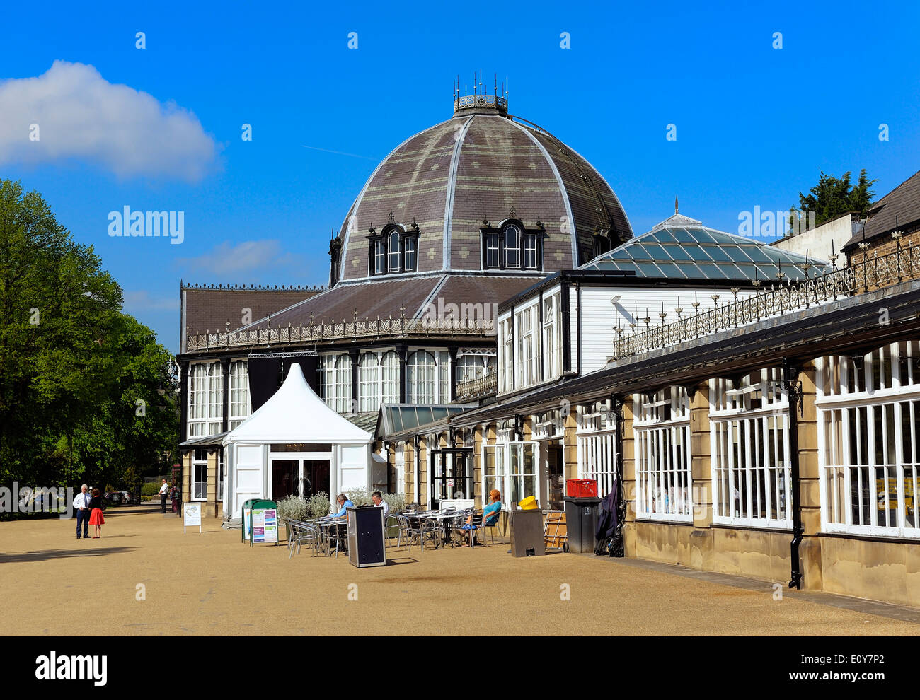 Buxton Pavillion gardens Conservatory octagon dome Derbyshire Engand UK ...