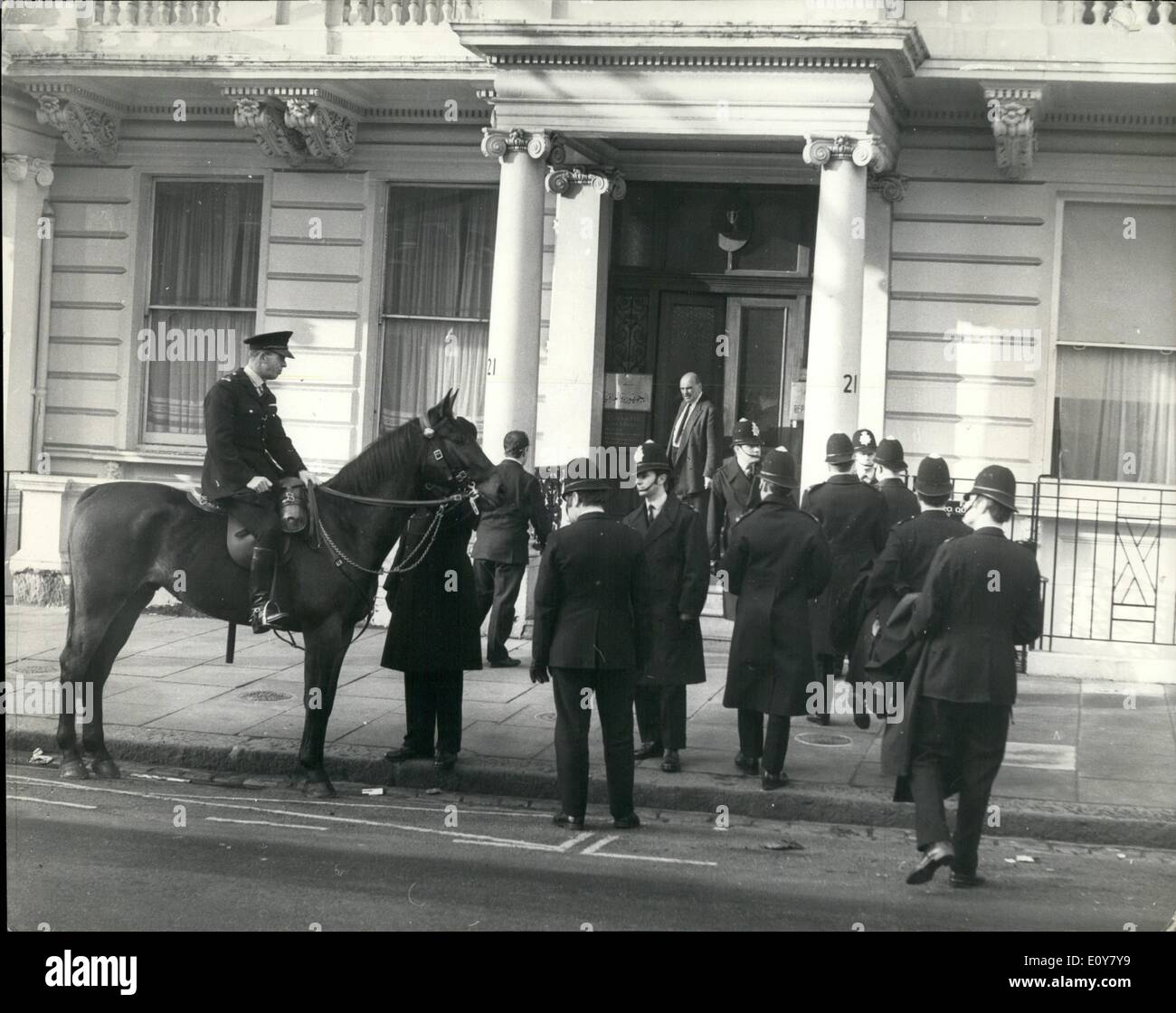 Jan. 01, 1969 - Police Guard Iraqi Embassy In London. Photo Shows ...