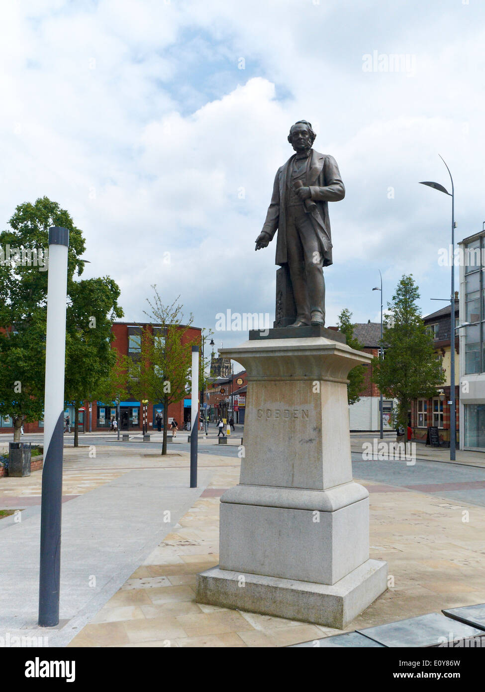 Statue of Richard Cobden on St Petersgate in Stockport Cheshire UK ...