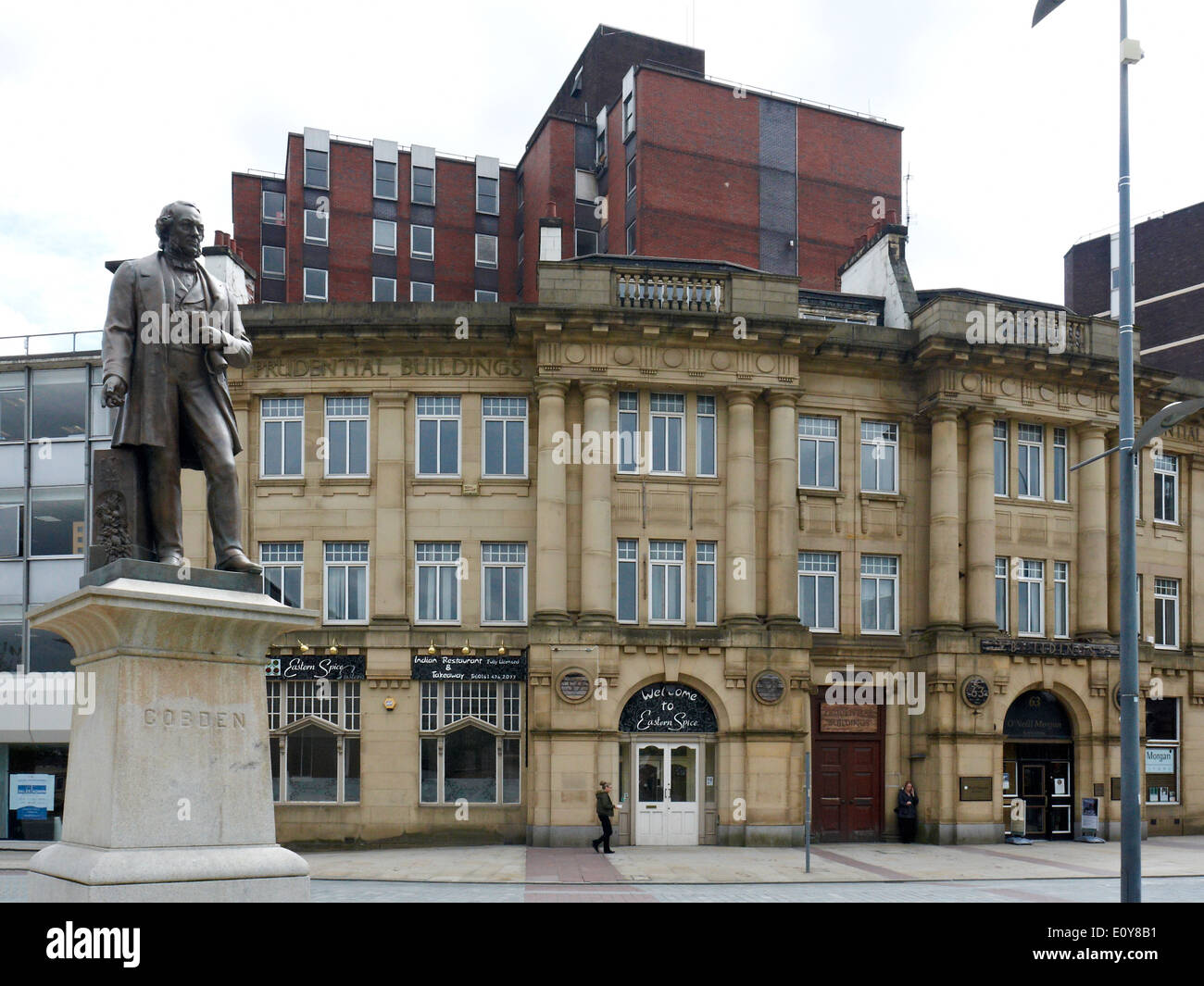 Prudential Buildings with Richard Cobden statue on St Petersgate in ...