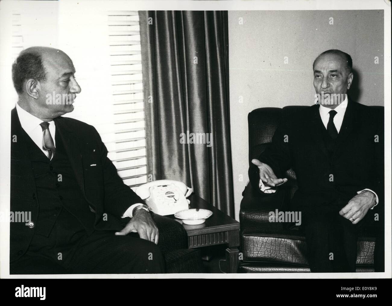 Feb. 02, 1969 - Prime Minister Bahjat Talhouni of Jordan welcoming the ...