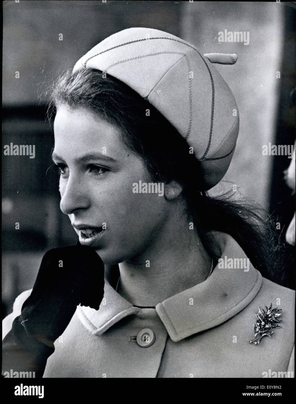 May 05, 1969 - Princess Anne Attends swimming Gala: With hand poised in ...