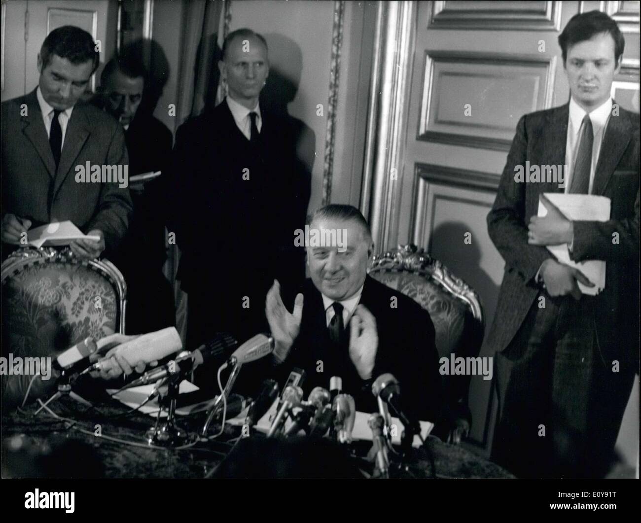 May 27, 1969 - Alain Poher during a Press Conference Stock Photo - Alamy