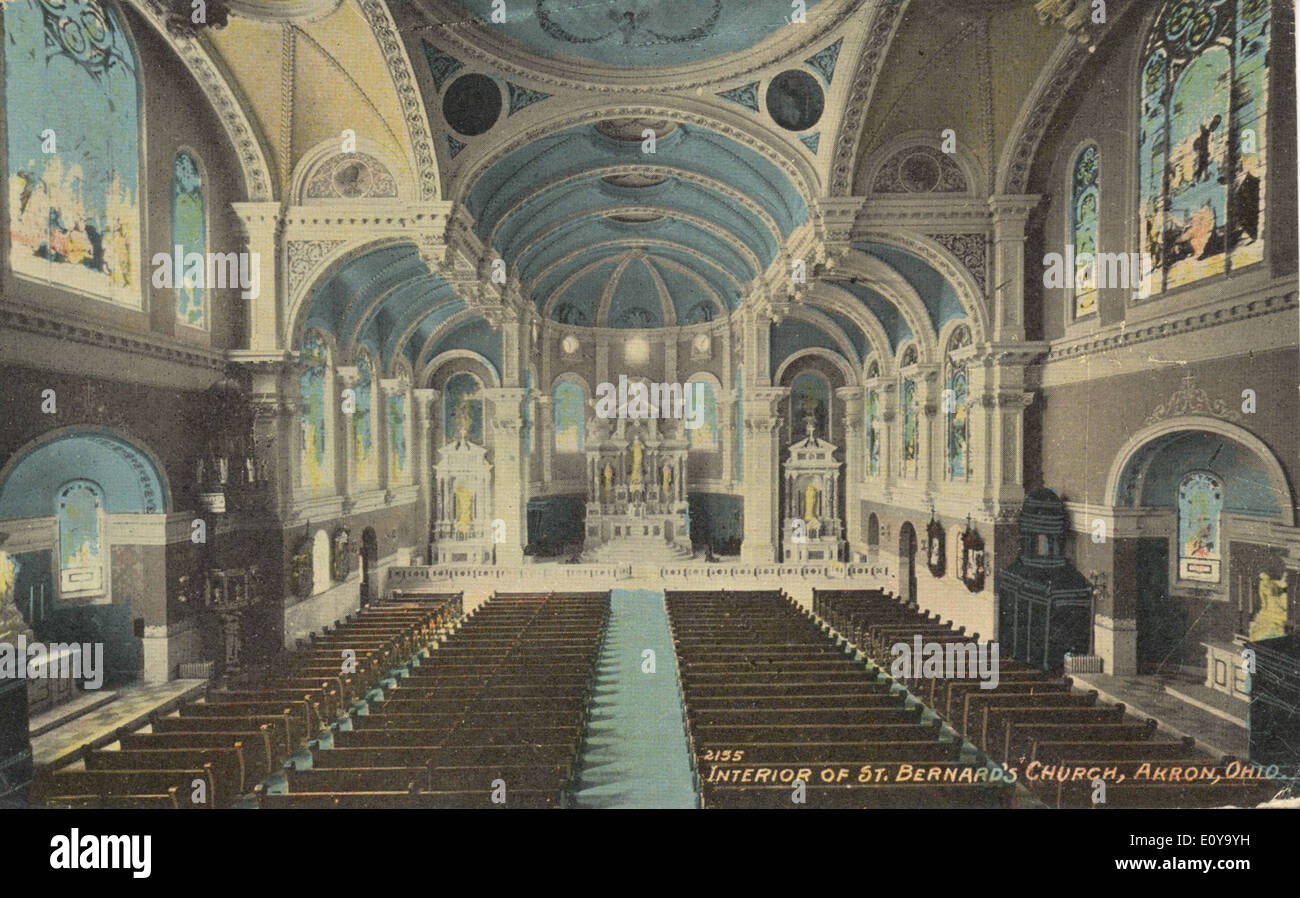 An interior view of Saint Bernard's Catholic Church in Akron, Ohio ...