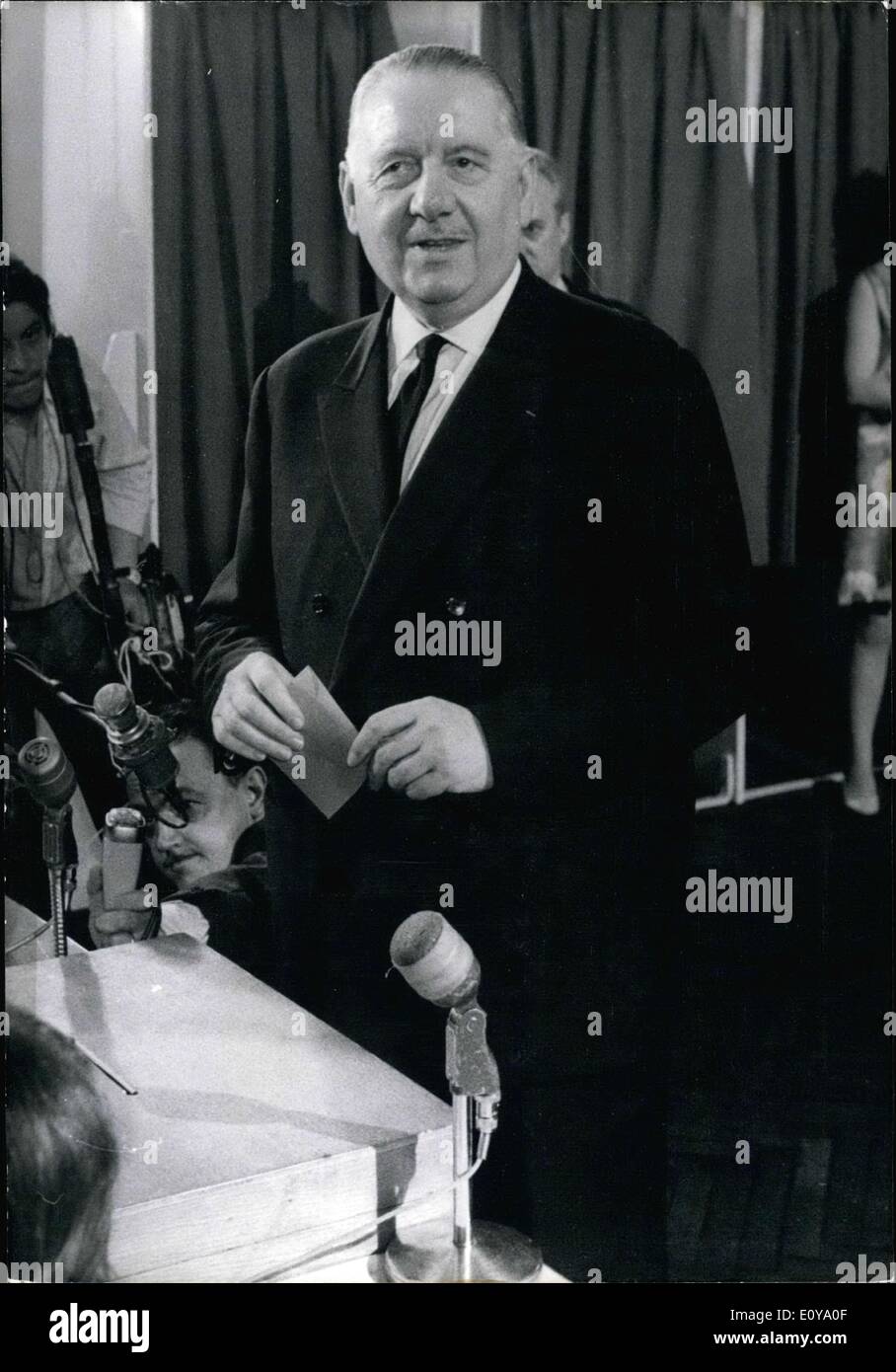 Jun. 10, 1969 - Here is a picture of Alain Poher, a presidential ...