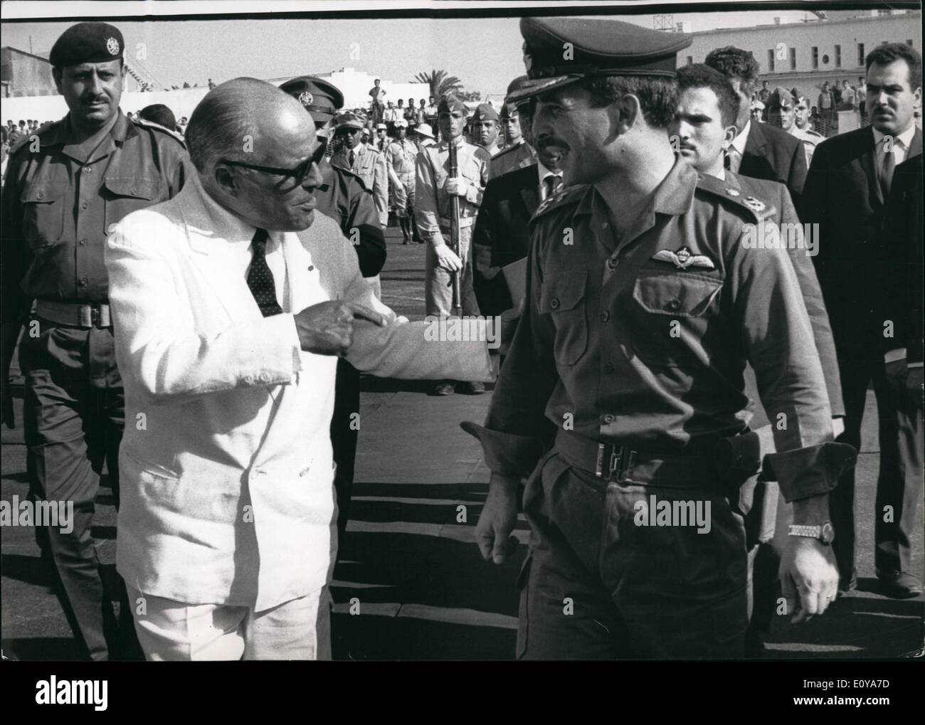 Sep. 09, 1969 - King Hussein & President Bourguiba at Tunis Airport ...
