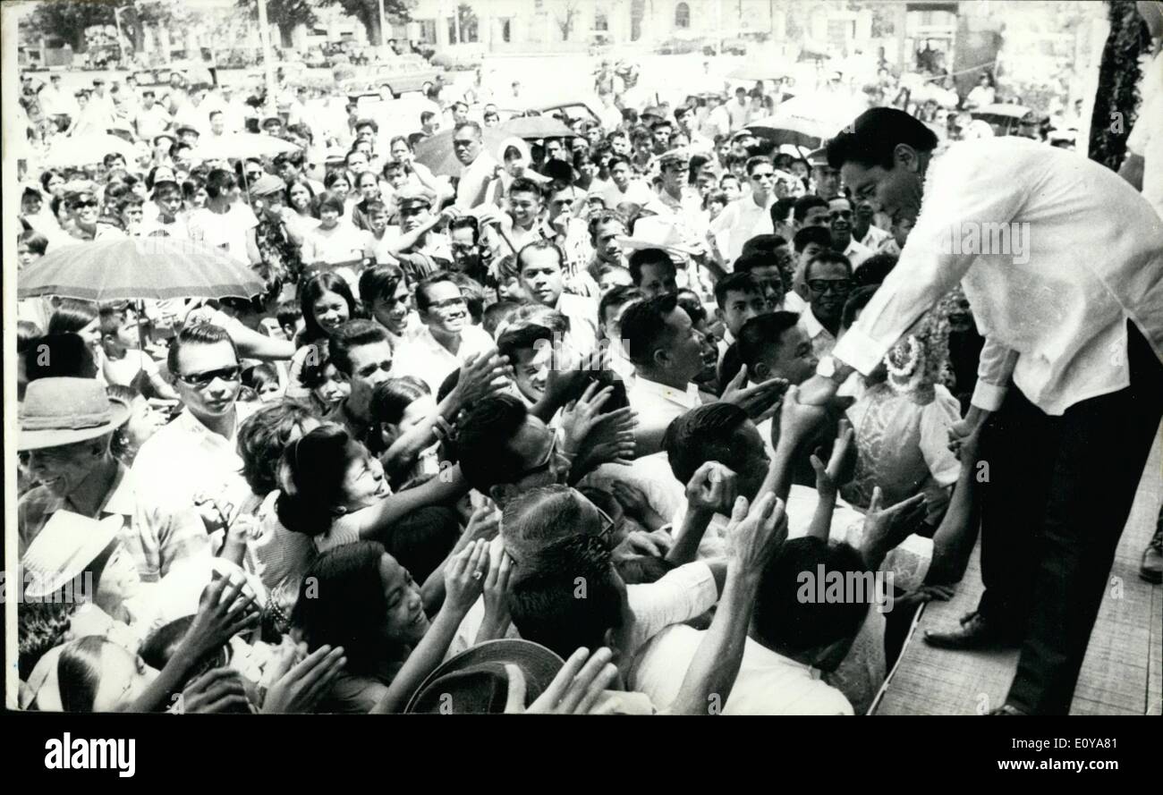 Sep. 09, 1969 - Philippines President Ferdinand Marcos campaigning 1969 ...