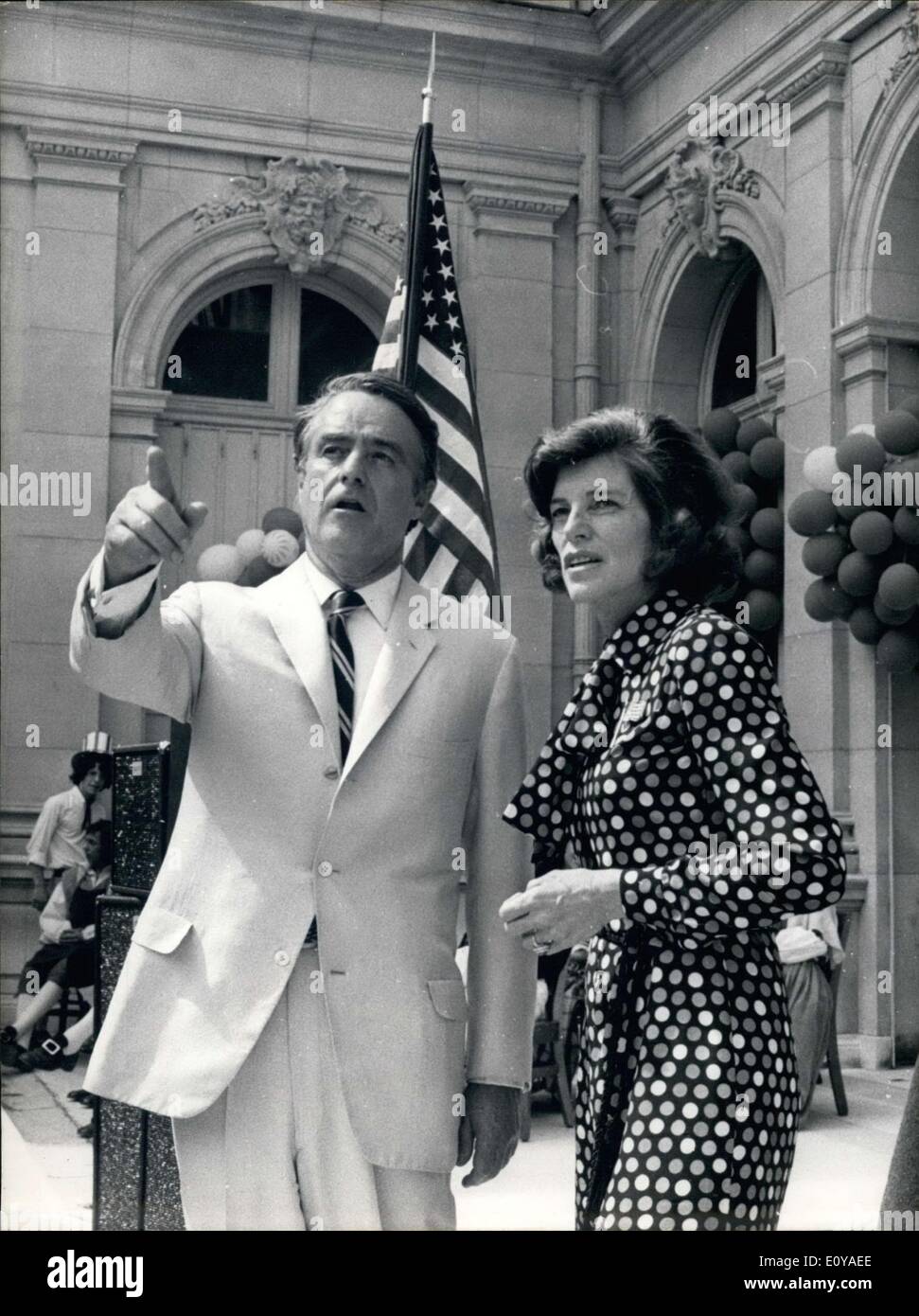 Jul. 04, 1969 - Us Ambassador Shriver & his wife in Paris Stock Photo ...