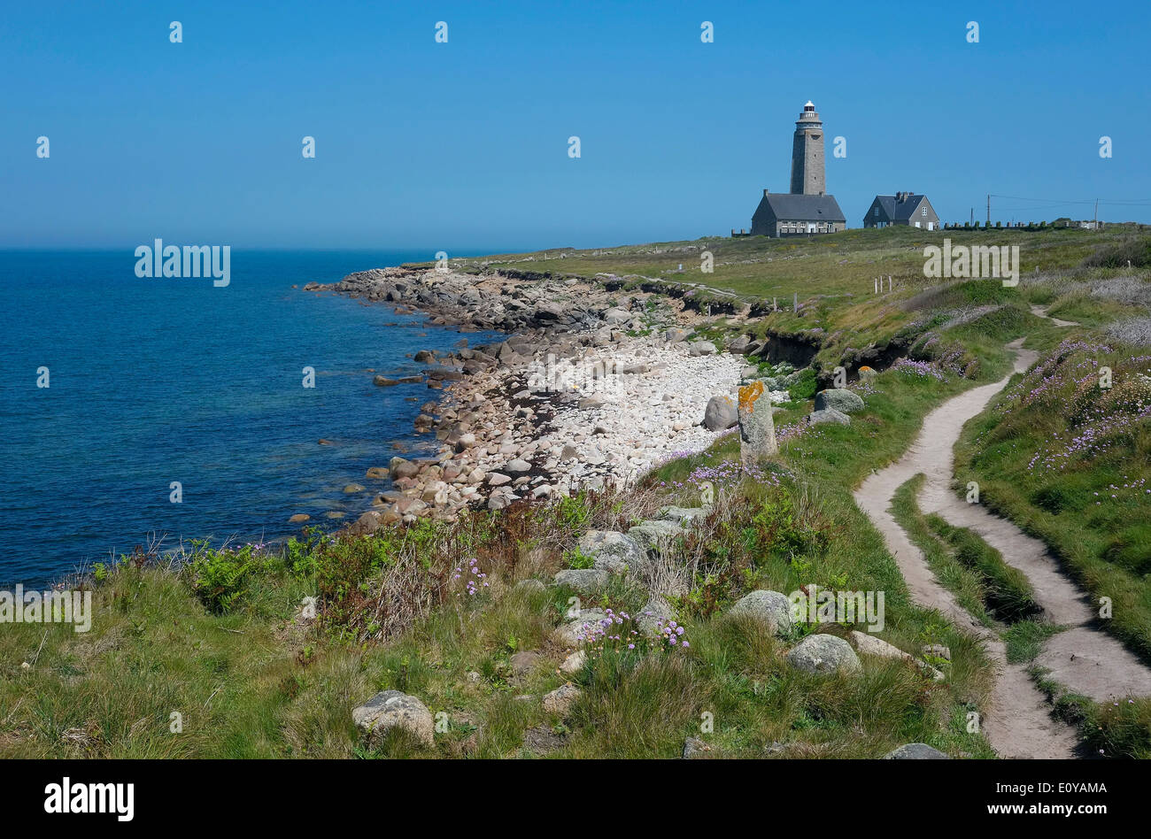 lighthouse at fermanville, cap levi, cherbourg, normandy, france Stock ...