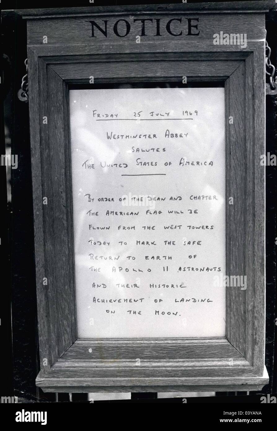 Jul. 07, 1969 - THE STARS AND STRIPES FLYING OVER WESTMINSTER ABBEY ...