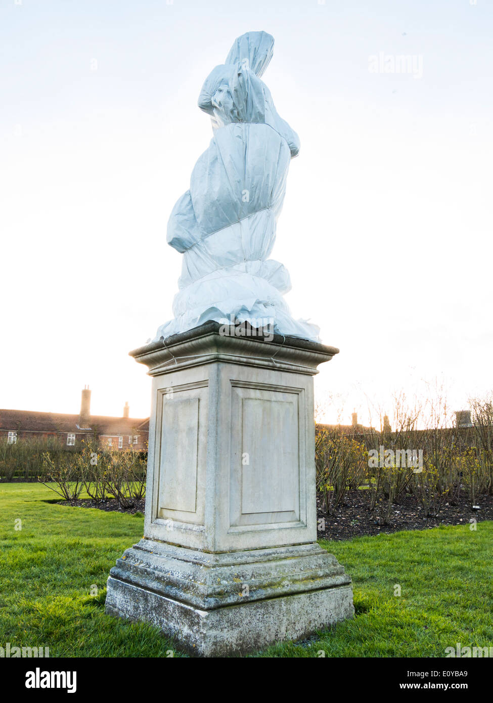 Europe, UK, England, London, Hampton Court wrapped statue Stock Photo ...