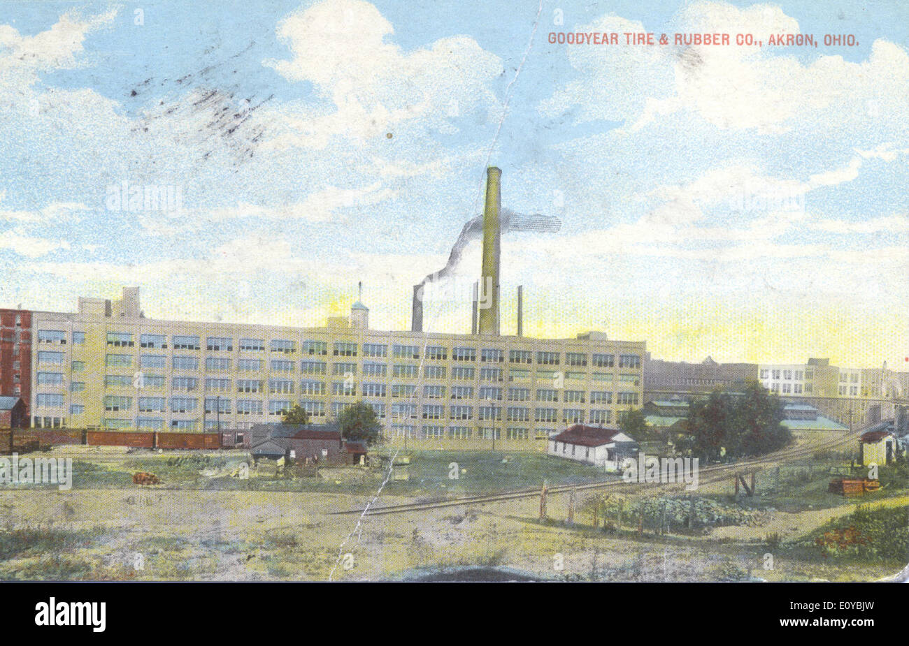 This aerial view captures the Goodyear Tire & Rubber Co. factory in ...