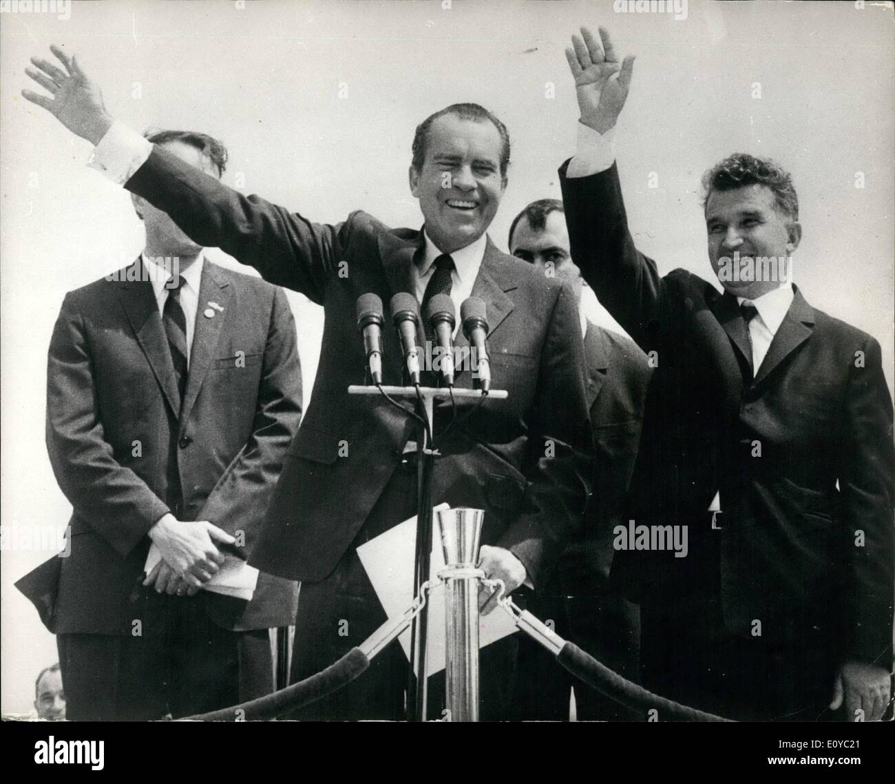 Aug. 08, 1969 - President Nixon's visit to Rumania Photo shows ...