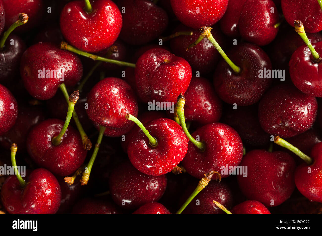 Raw Organic Red Cherries in a Basket Stock Photo - Alamy
