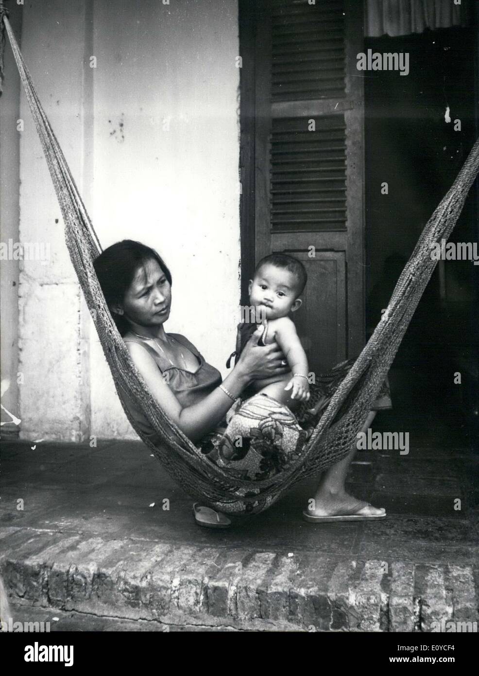 Aug. 13, 1969 - Pictured is a mother and child from Cambodia, near the ...