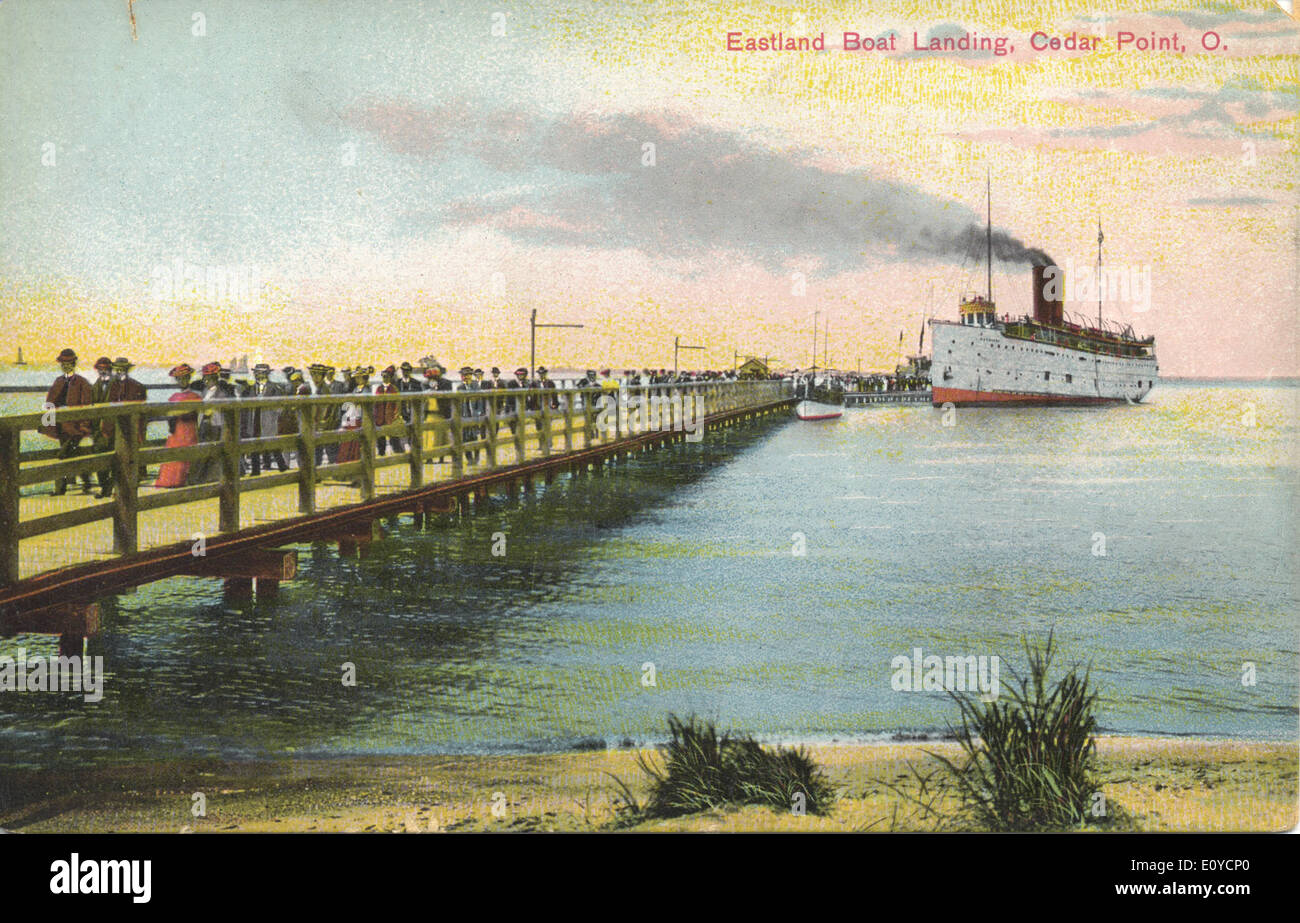 The Eastland Boat Landing at Cedar Point, Ohio, is depicted in this ...