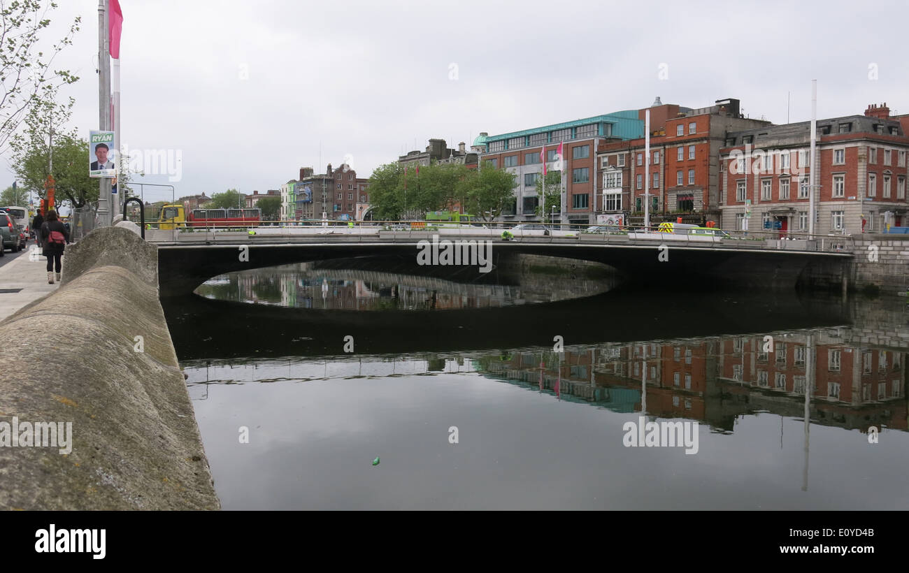 Image of the Rosie Hackett Bridge on the River Liffey in Dublin city ...
