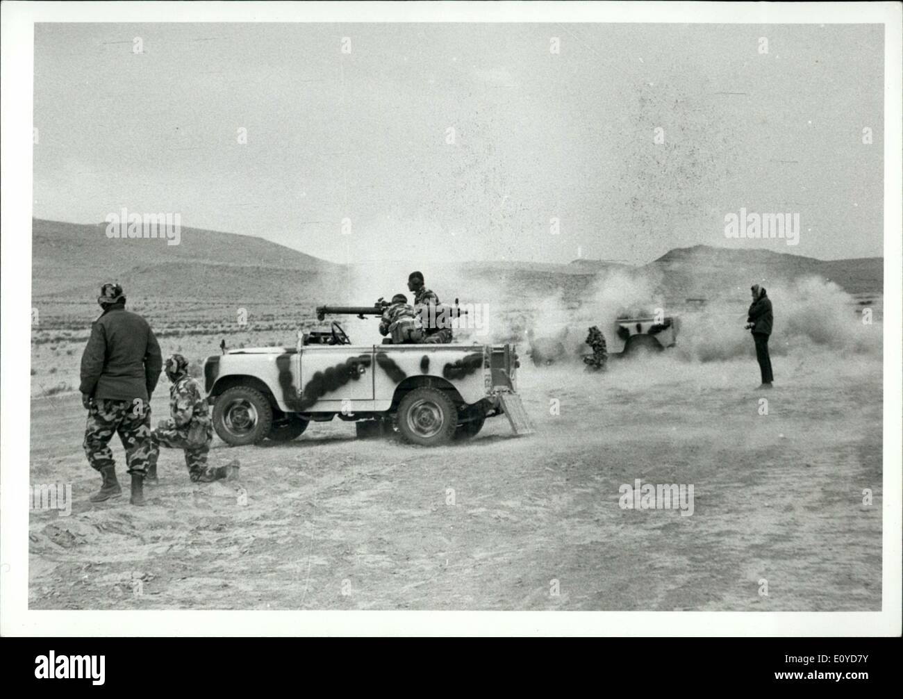 Dec. 12, 1969 - Members of the Palestine Liberation army riding a jeep ...