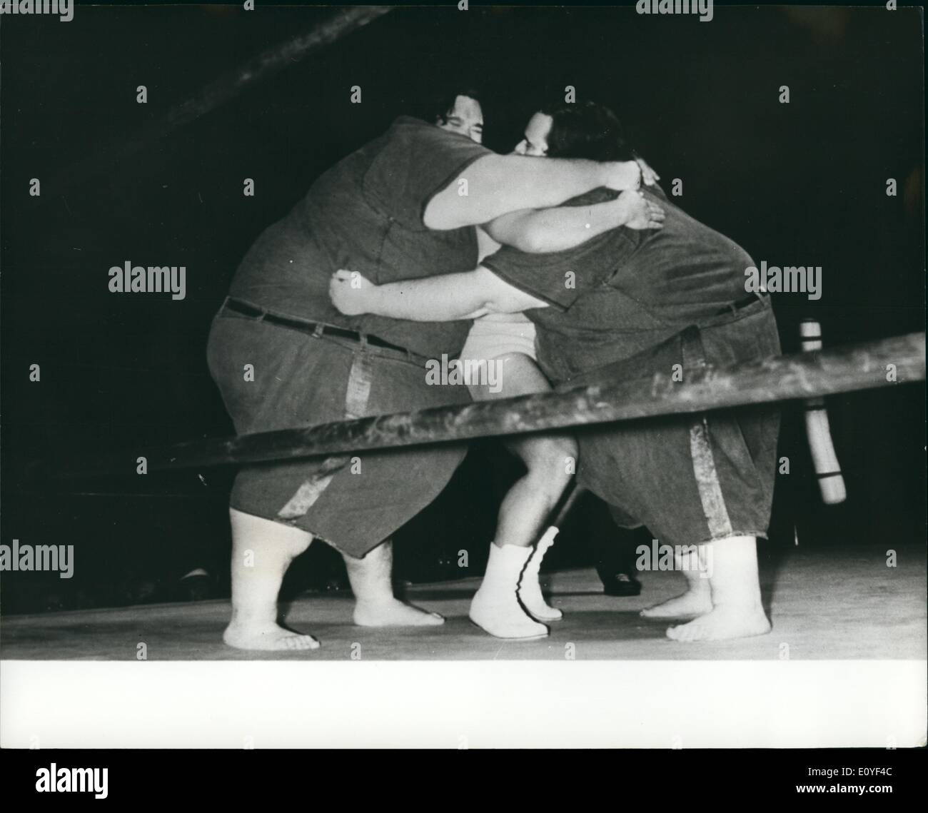Jan. 1, 1970 - A Japanese wrestler is squashed in between the McGuire ...