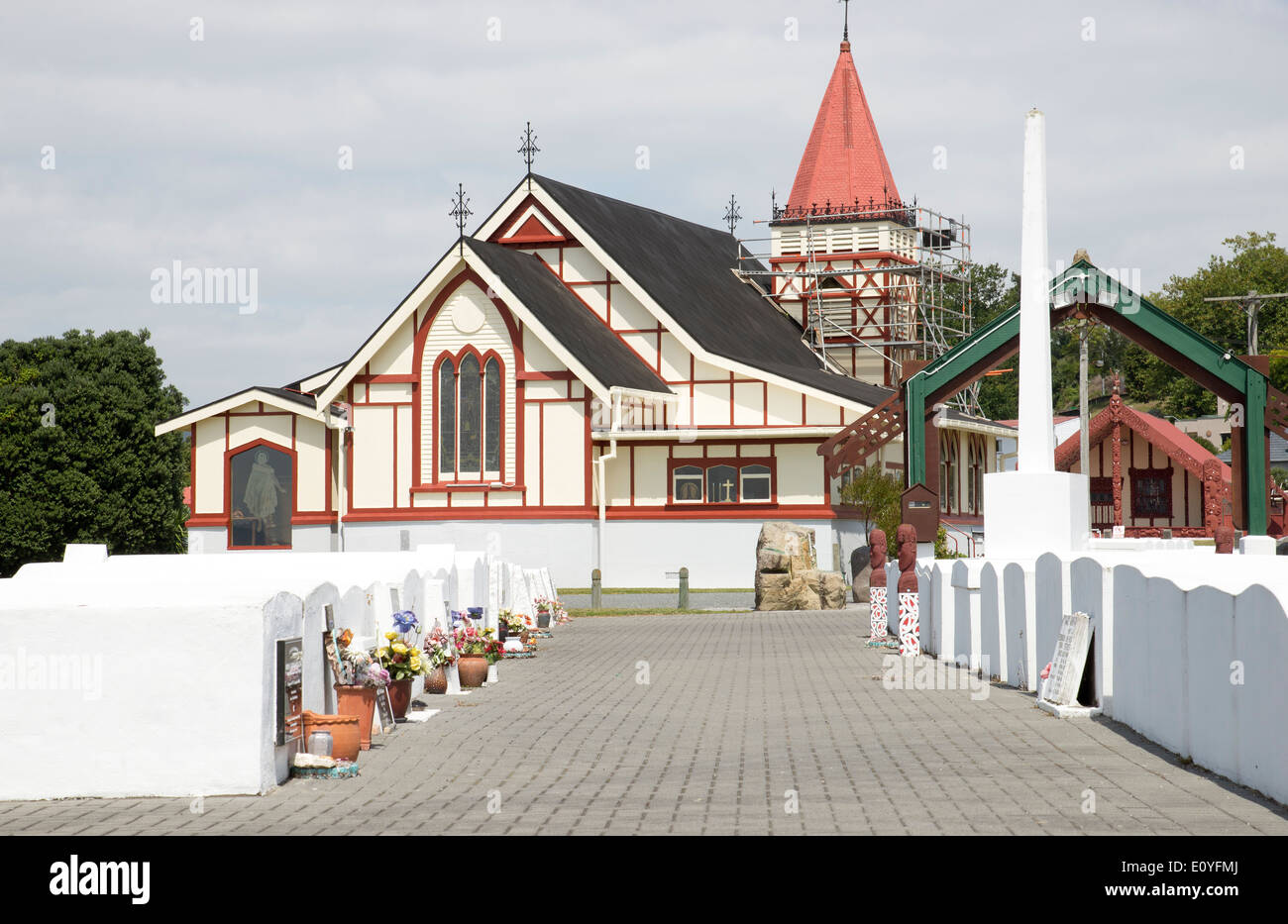 St Faiths Anglican Church and military cemetery in Rotorua New Zealand ...