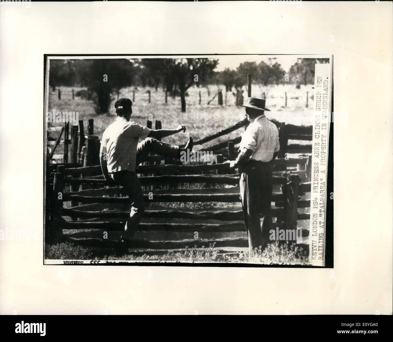 Apr. 04, 1970 - Princess Anne Climbs Sheep Pen Raiding. Photo Shows ...