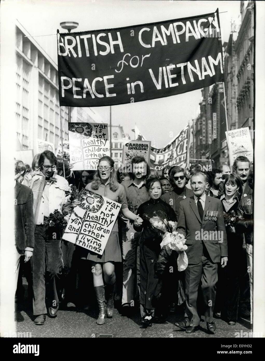 May 10, 1970 - Demonstrators clash with police during protest march on ...