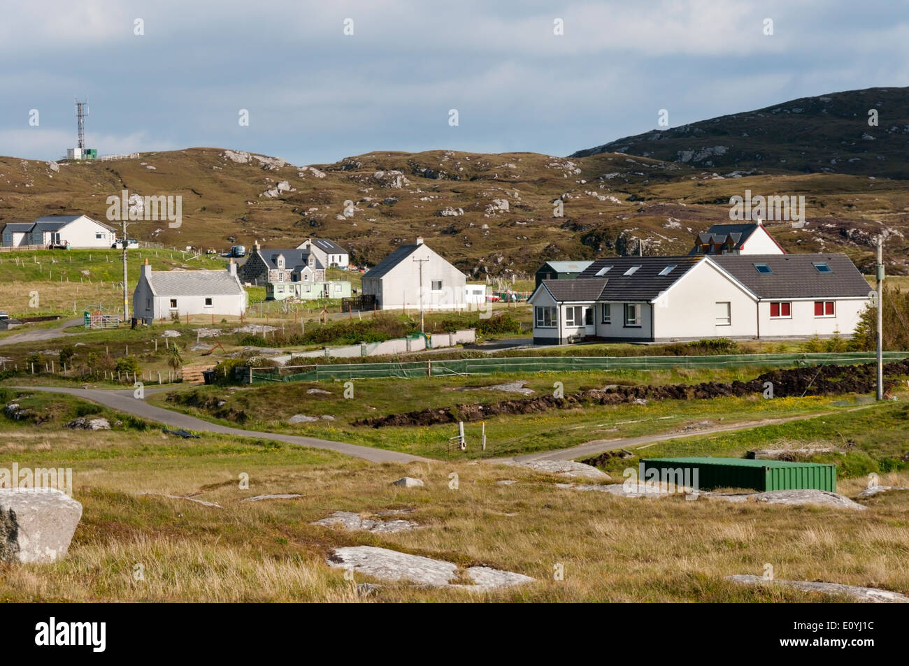 The village of Bruernish on the island of Barra in the Outer Hebrides ...
