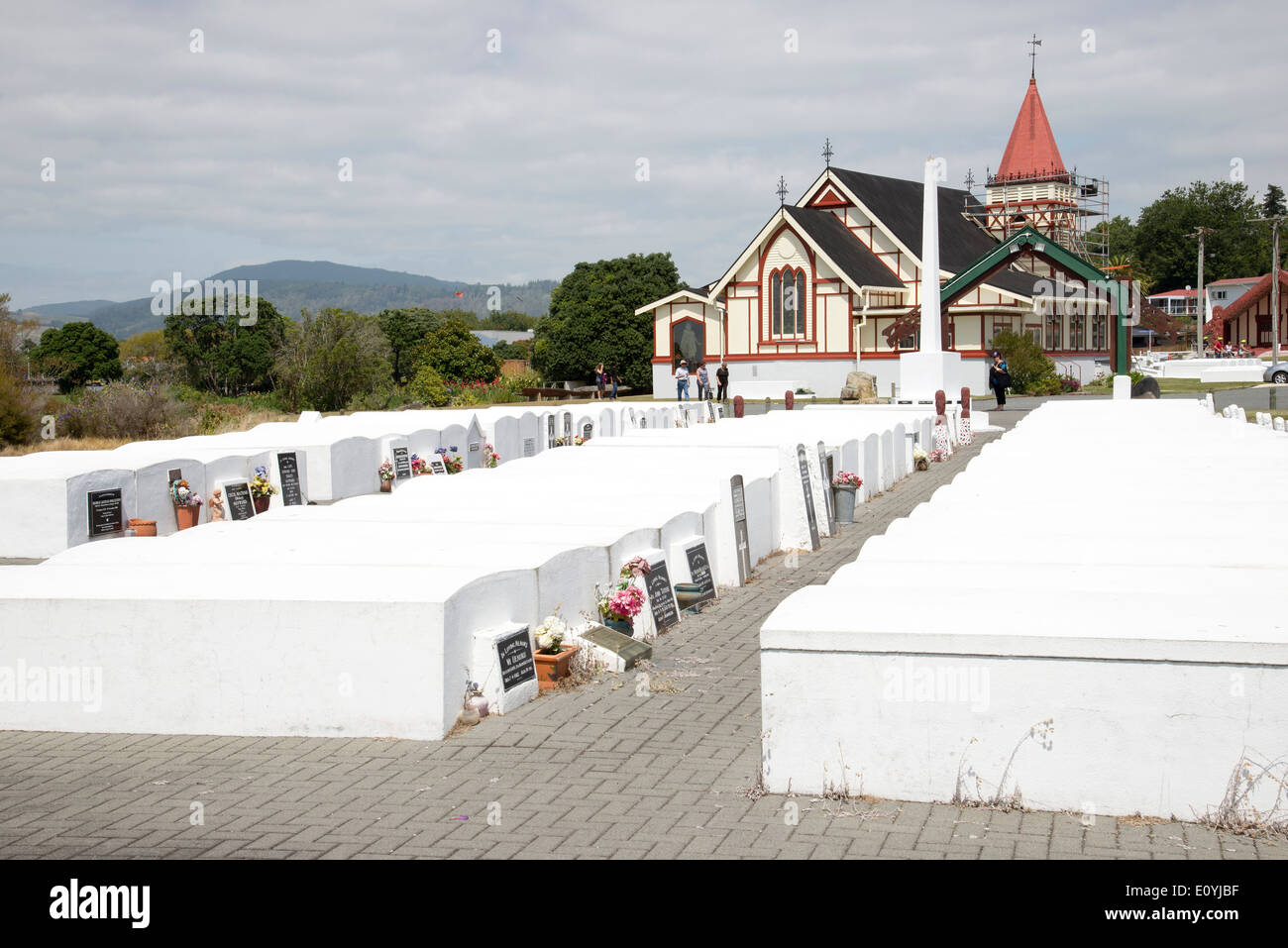 St Faiths Anglican Church and military cemetery in Rotorua New Zealand ...