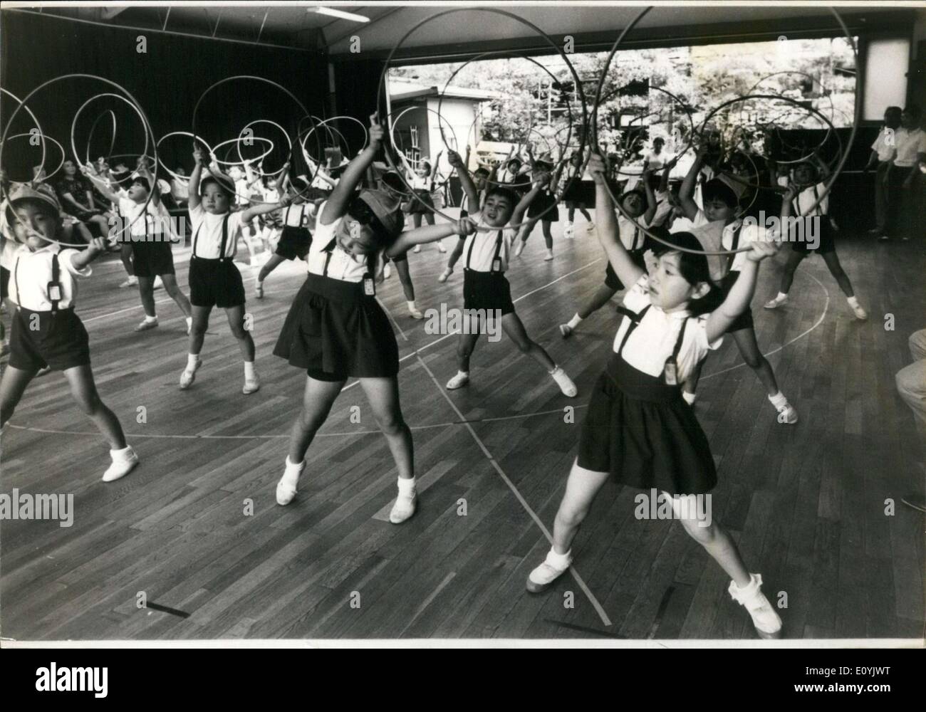 Jul. 29, 1970 - Japanese Children Exercise at Nattai Kindergarten Stock ...