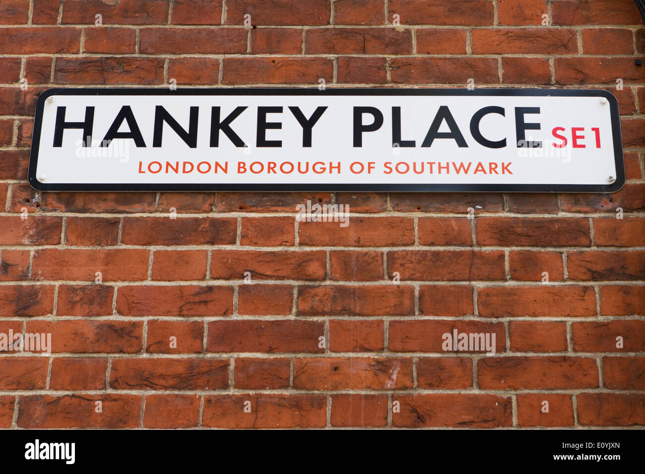 Hankey Place SE1 road sign, Southwark, England, UK Stock Photo - Alamy